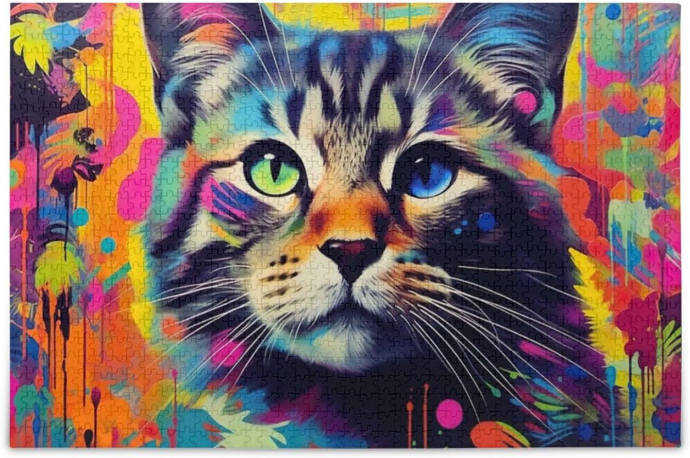 FREEAMG 1000 Pieces Cute Cat Jigsaw Puzzle for Adults Teens Kids, Fun ...