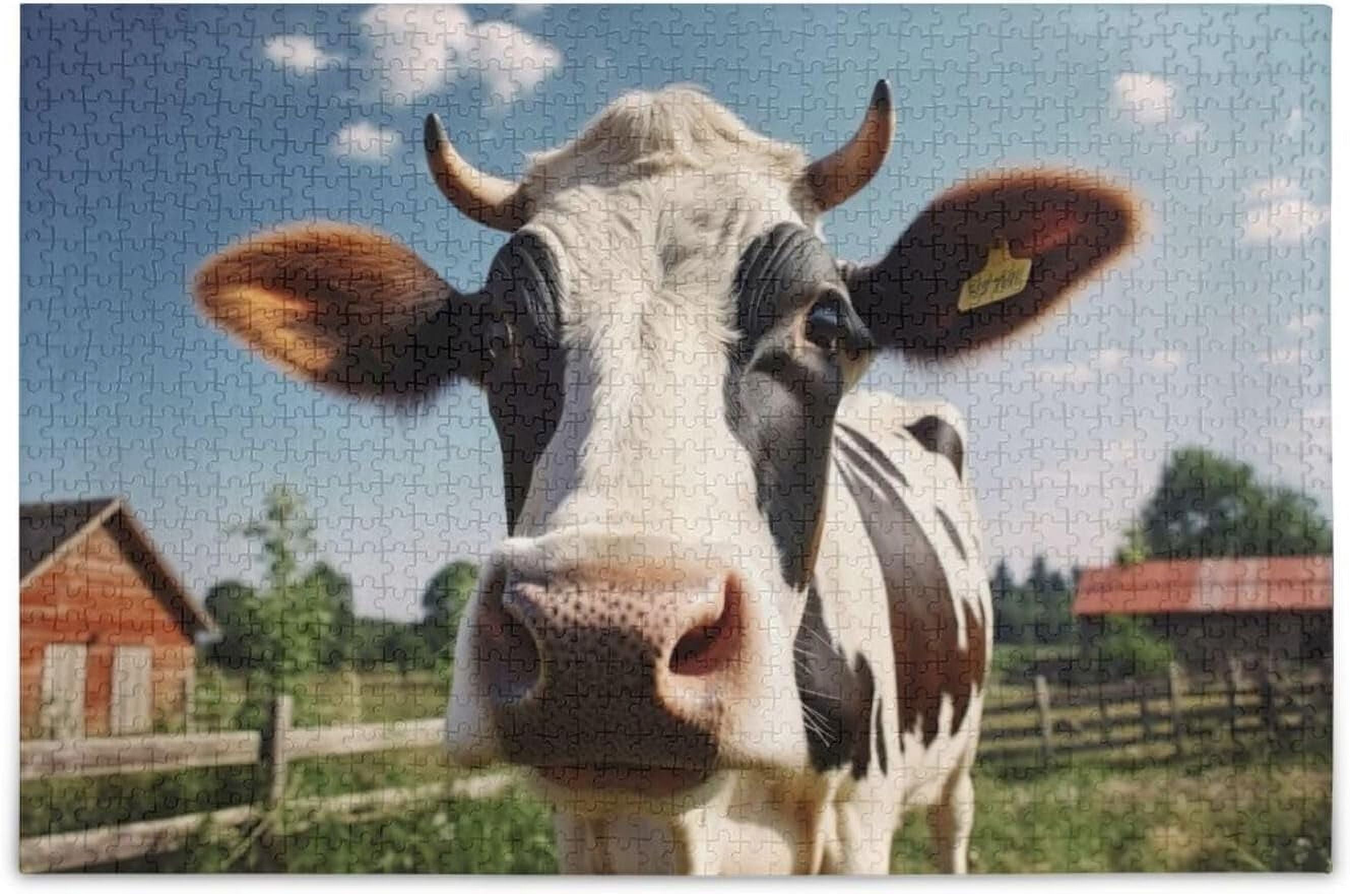 FREEAMG 1000 Pieces Cute Ranch Cows Jigsaw Puzzle for Adults Teens Kids ...