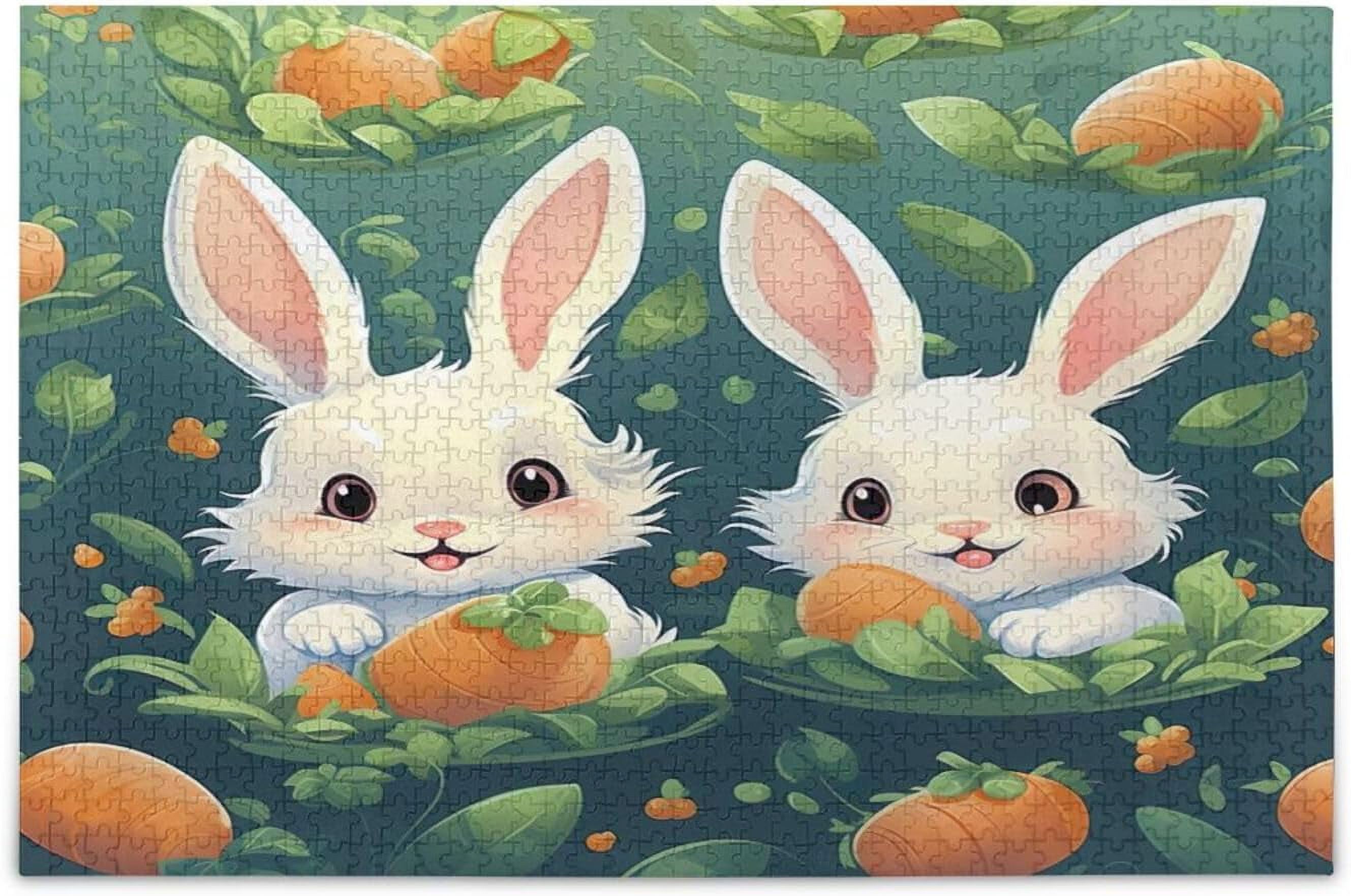 FREEAMG 1000 Pieces Easter Cute Rabbit Jigsaw Puzzle for Adults Teens ...