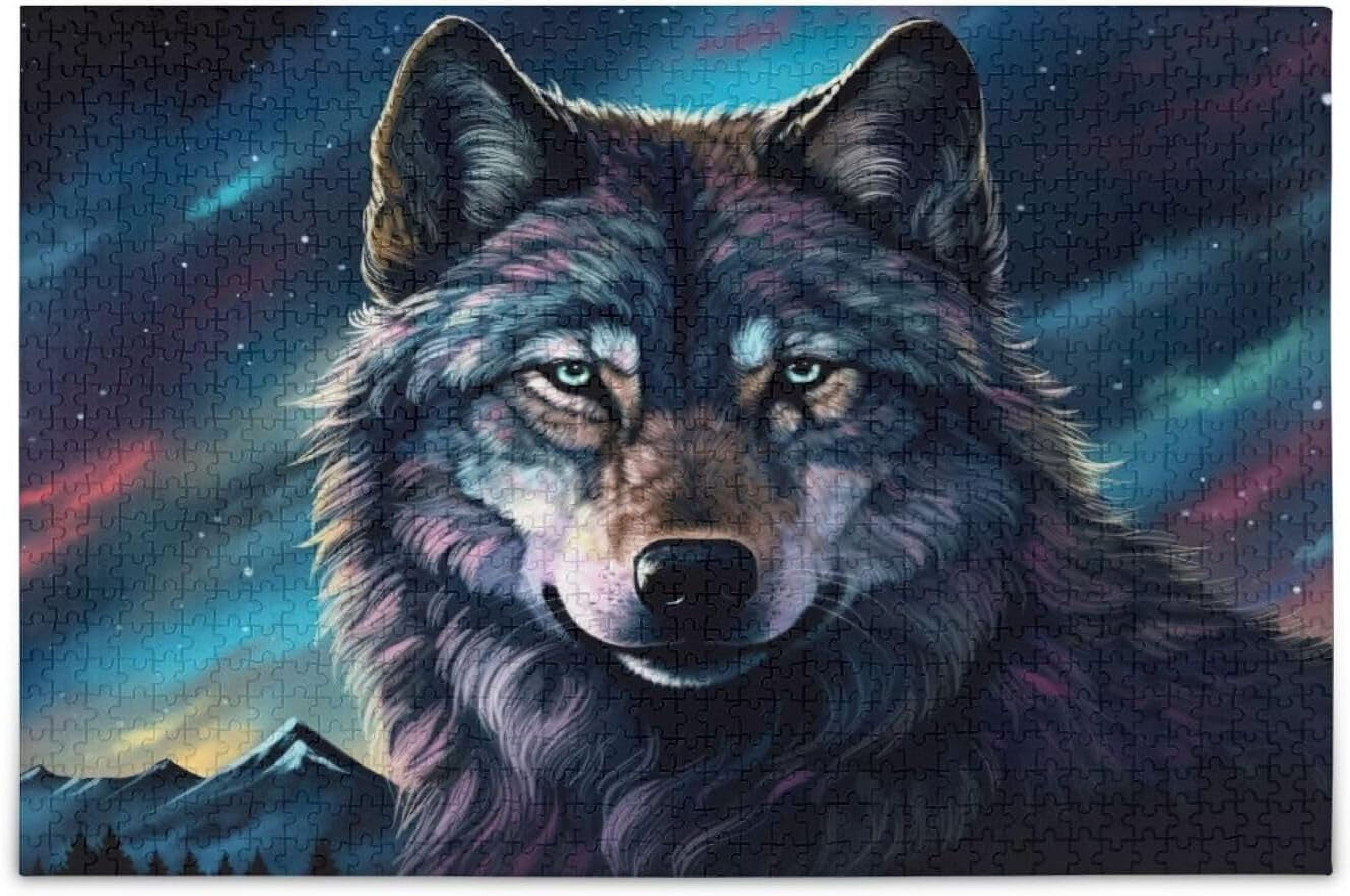 FREEAMG 1000 Pieces Fierce Wolf Jigsaw Puzzle for Adults Teens Kids ...