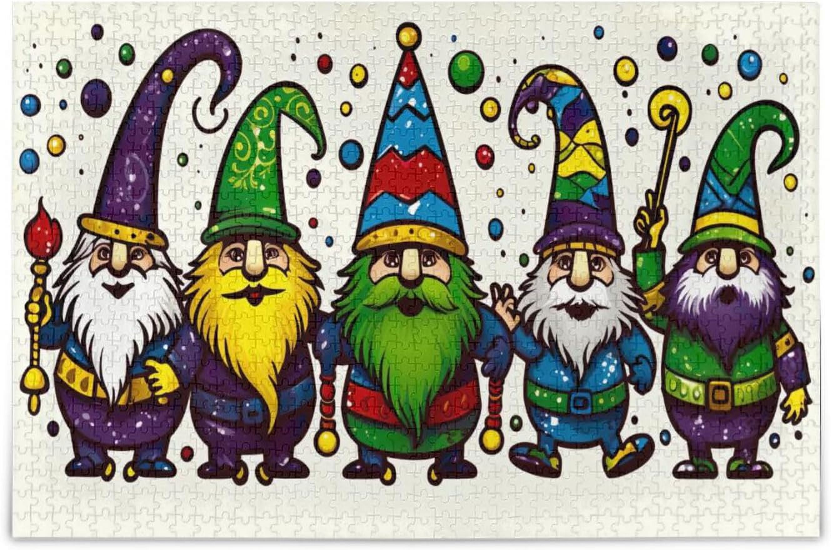 FREEAMG 1000 Pieces Mardi Gras Cute Dwarf Jigsaw Puzzle for Adults ...