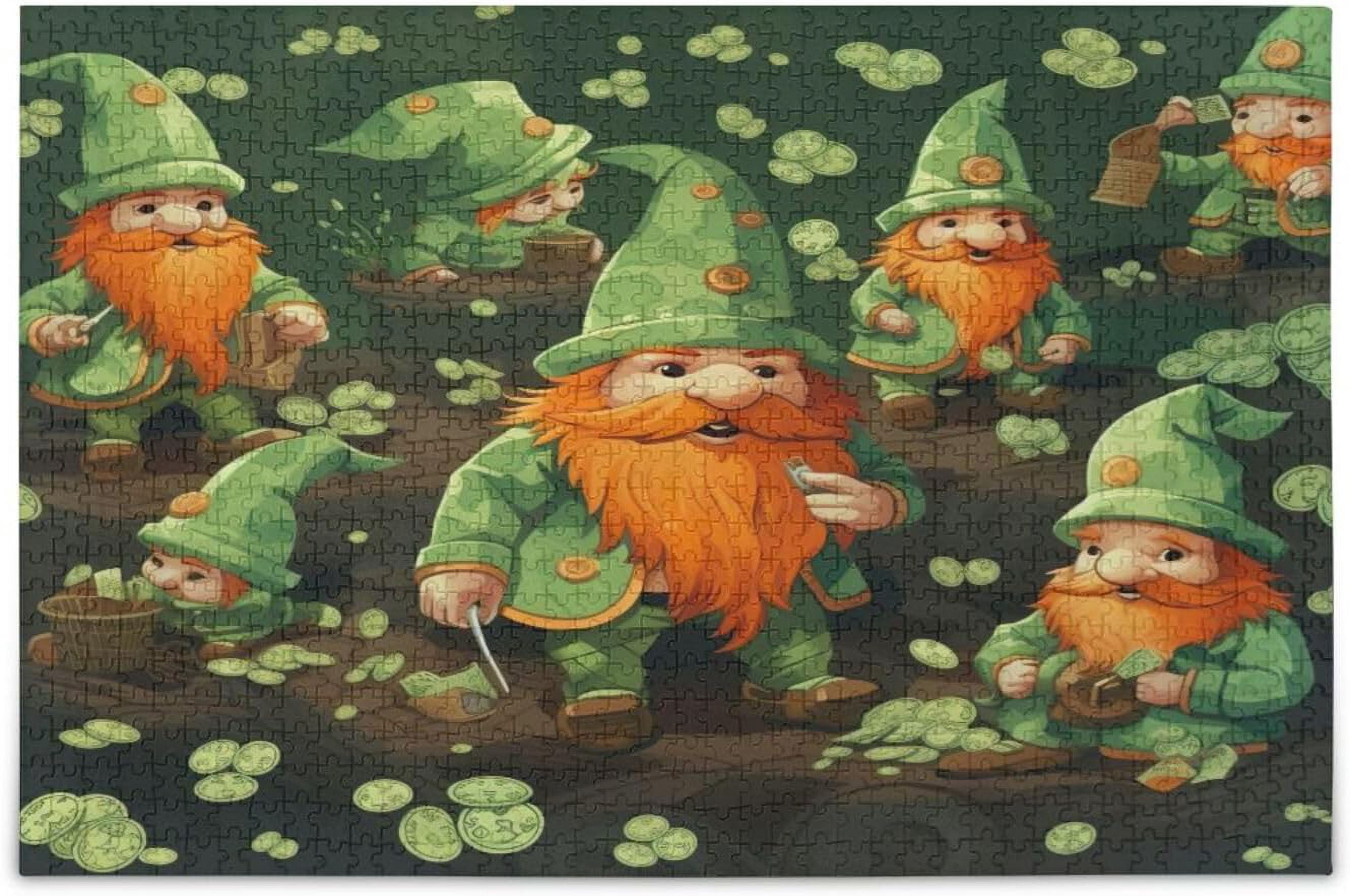 FREEAMG 1000 Pieces St Patricks Day Gnomes Jigsaw Puzzle for Adults ...