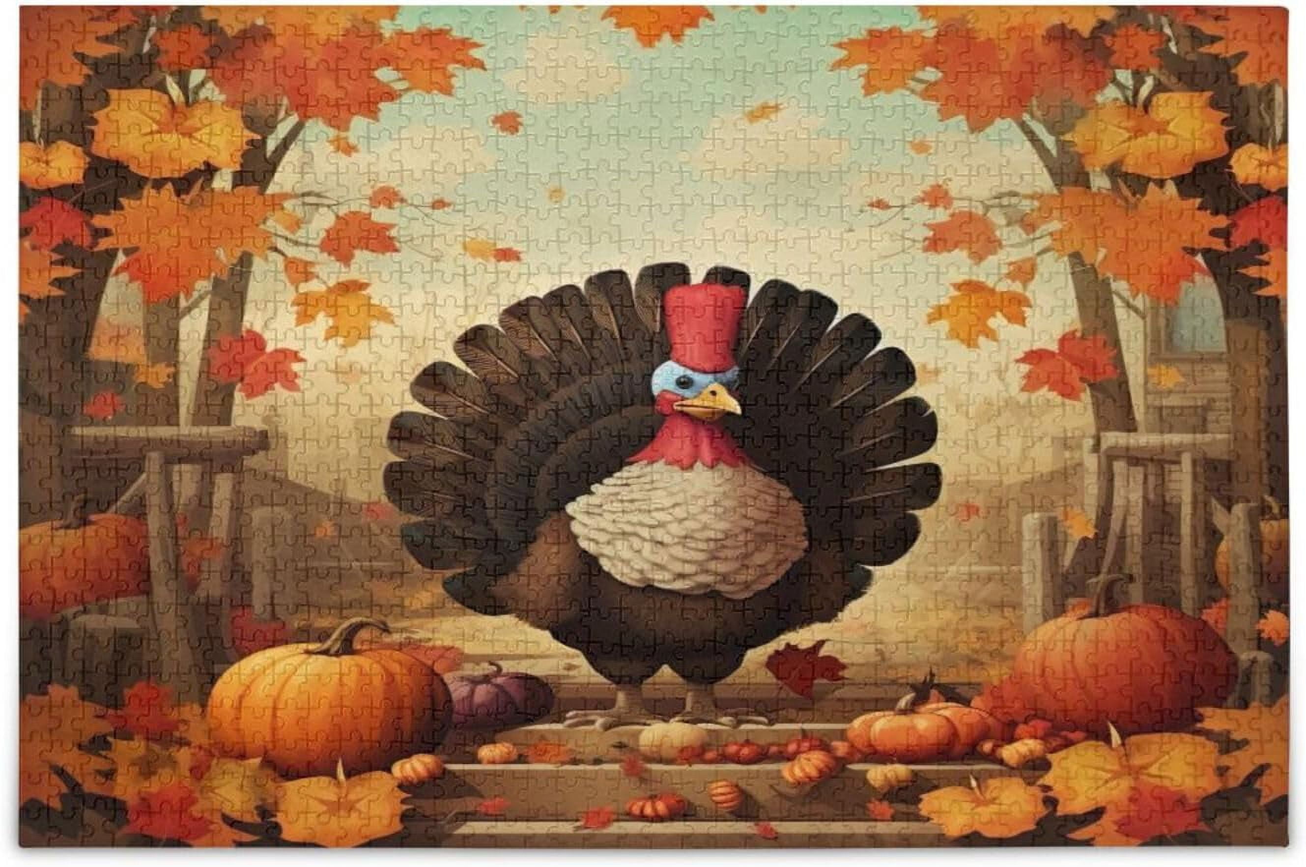 FREEAMG 1000 Pieces Thanksgiving Turkey Jigsaw Puzzle for Adults Teens ...