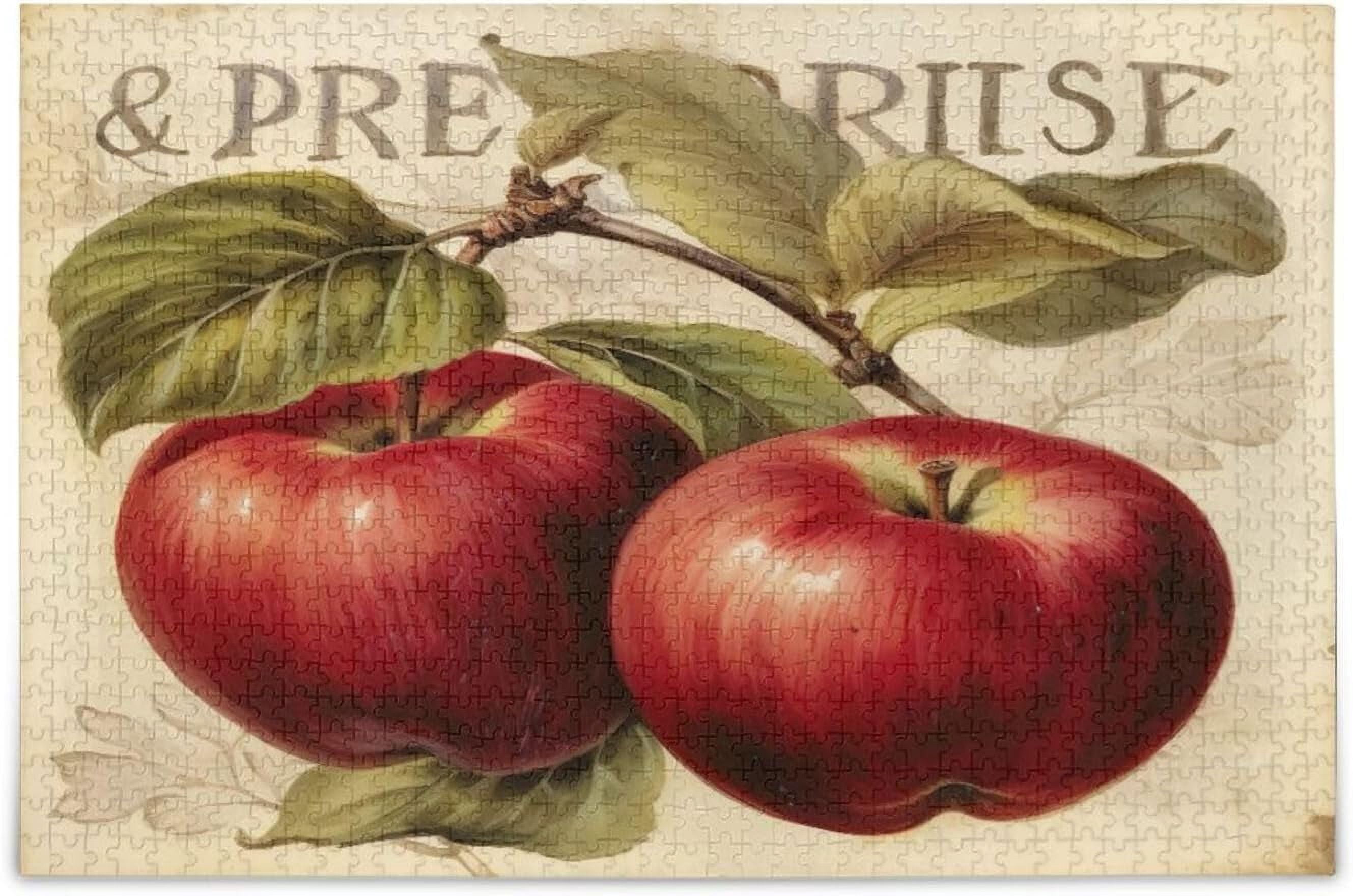 FREEAMG 1000 Pieces Vintage Style Apples Jigsaw Puzzle for Adults Teens ...