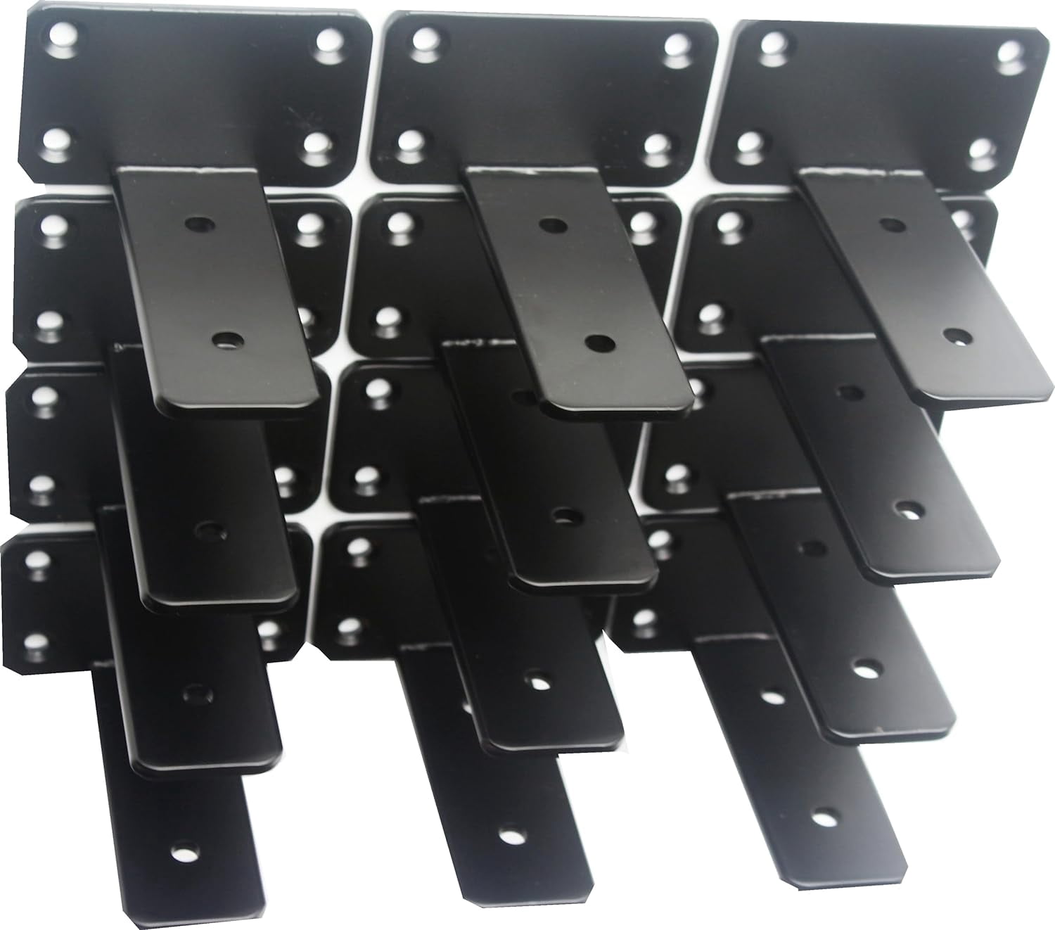 FREEAMG 12 Pack - 4 inch Black Hidden L Shelf Bracket (1/5 Inch Thicked ...