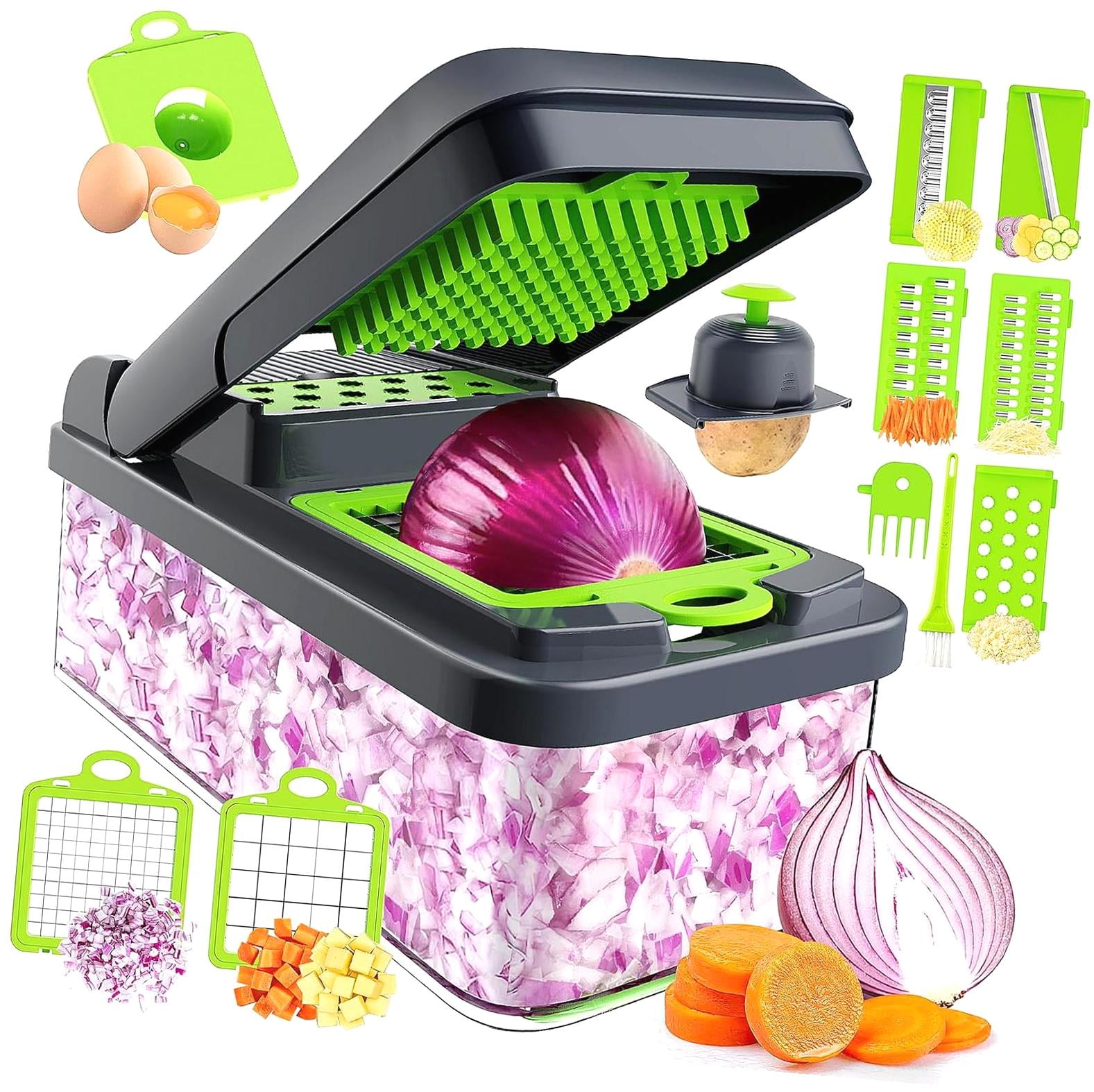 FREEAMG 12-in-1 Vegetable Chopper, 7 Veggie Chopper, Handy Food ...