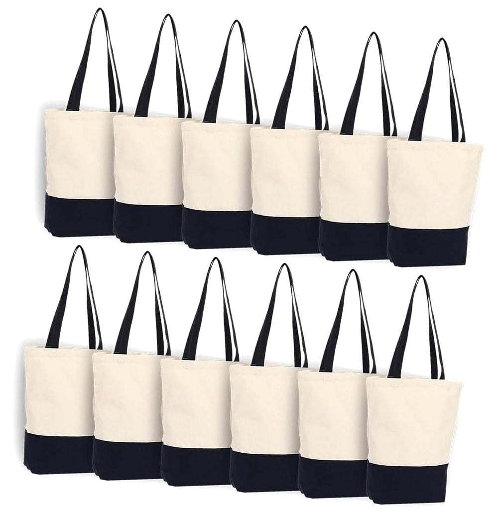 FREEAMG 12 oz Canvas Totes with Expandable Base for Groceries, Beach ...