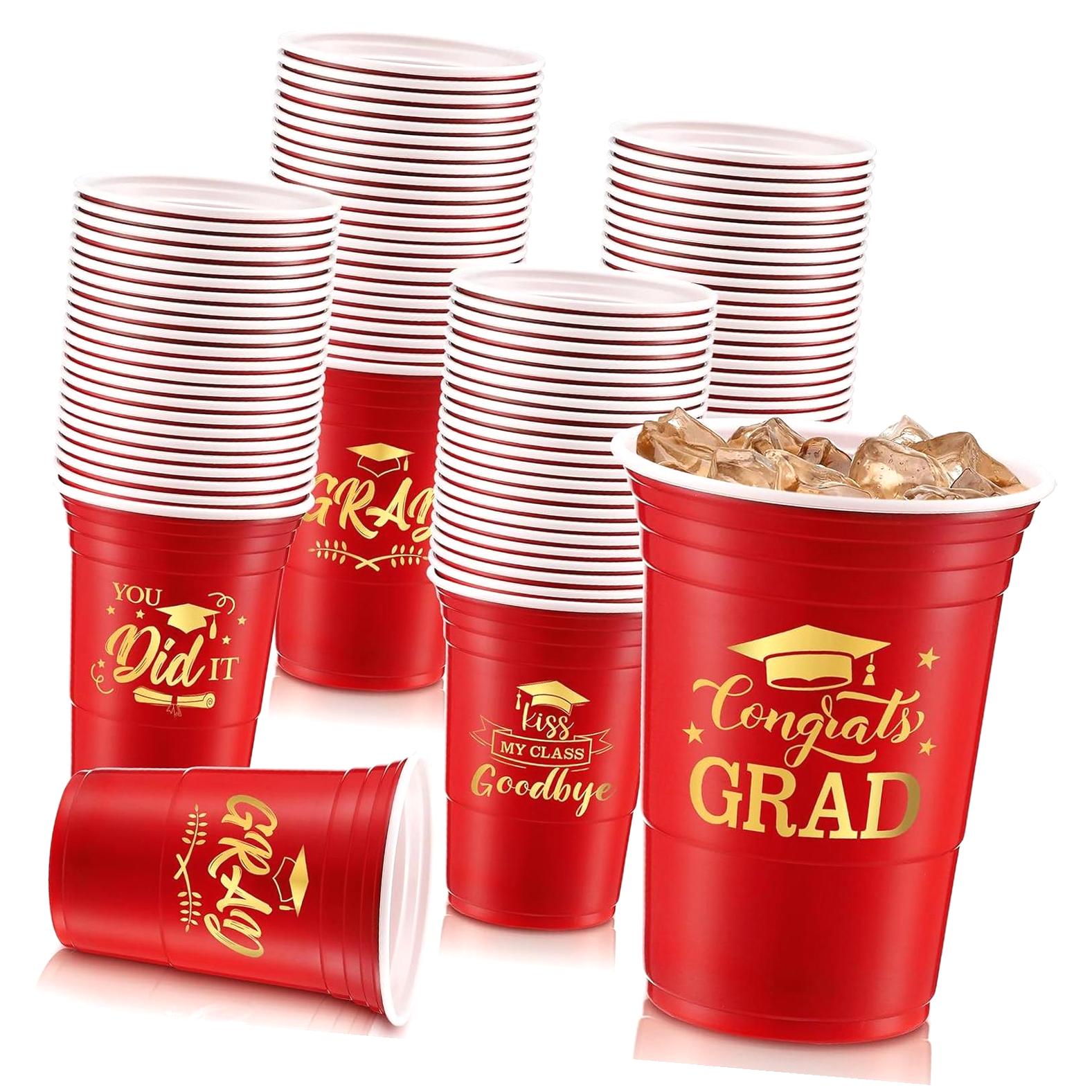 FREEAMG 120 Pcs Graduation Celebration Plastic Cups, 16 oz Graduation ...