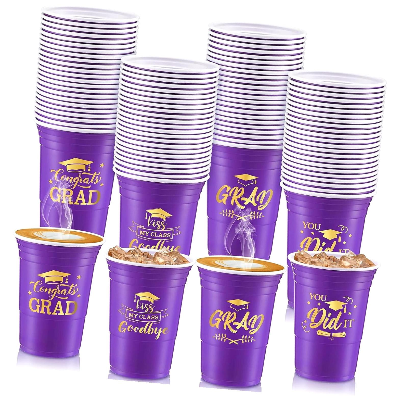 FREEAMG 120 Pcs Graduation Celebration Plastic Cups, 16 oz Graduation ...