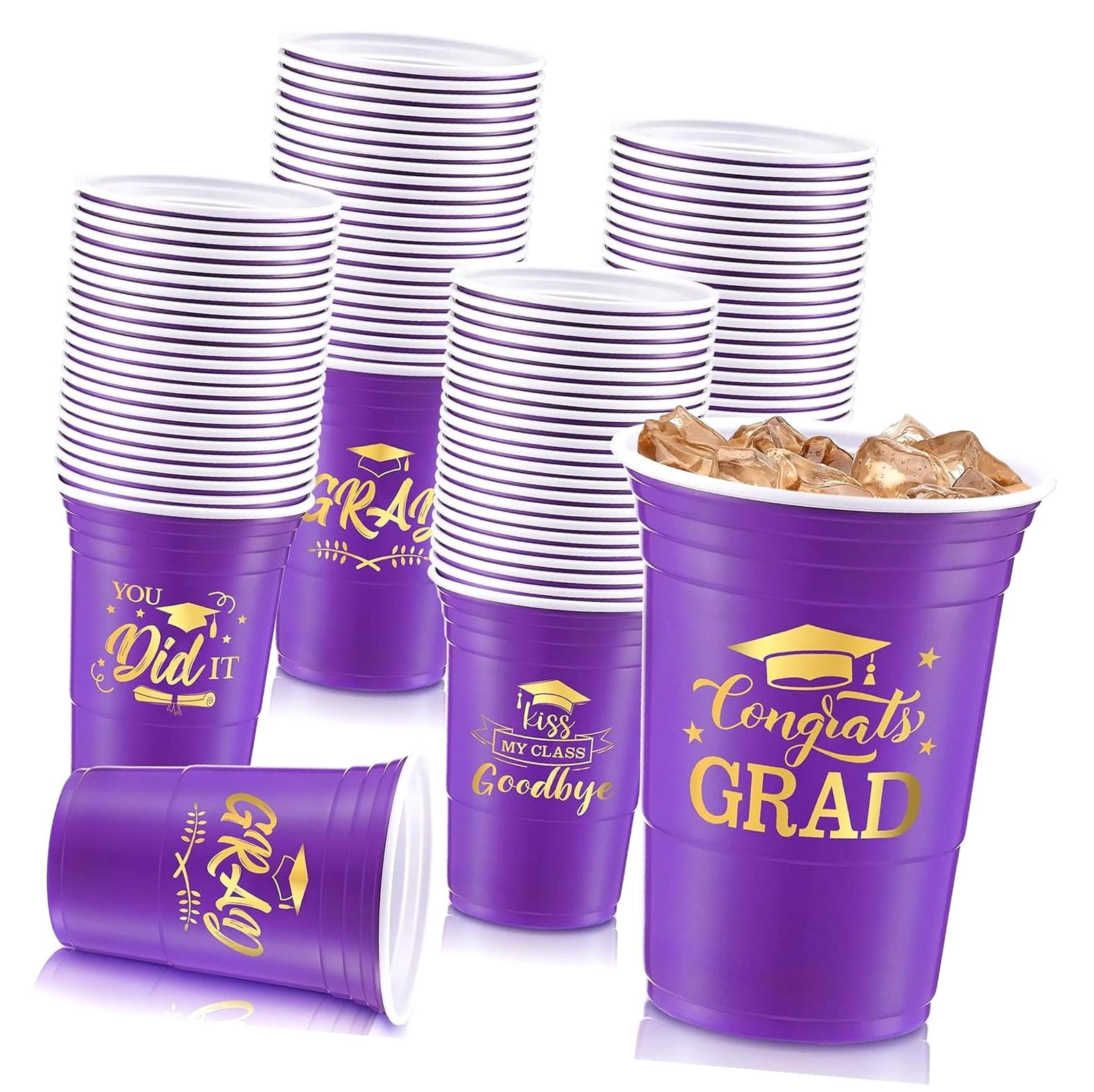 FREEAMG 120 Pcs Graduation Celebration Plastic Cups, 16 oz Graduation ...