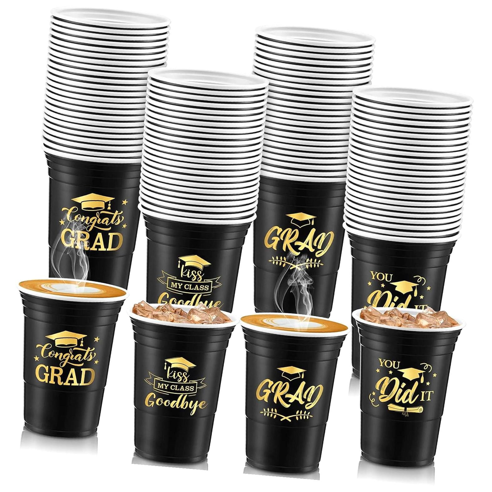 Freeamg 120 Pcs Graduation Celebration Plastic Cups 16 Oz Graduation