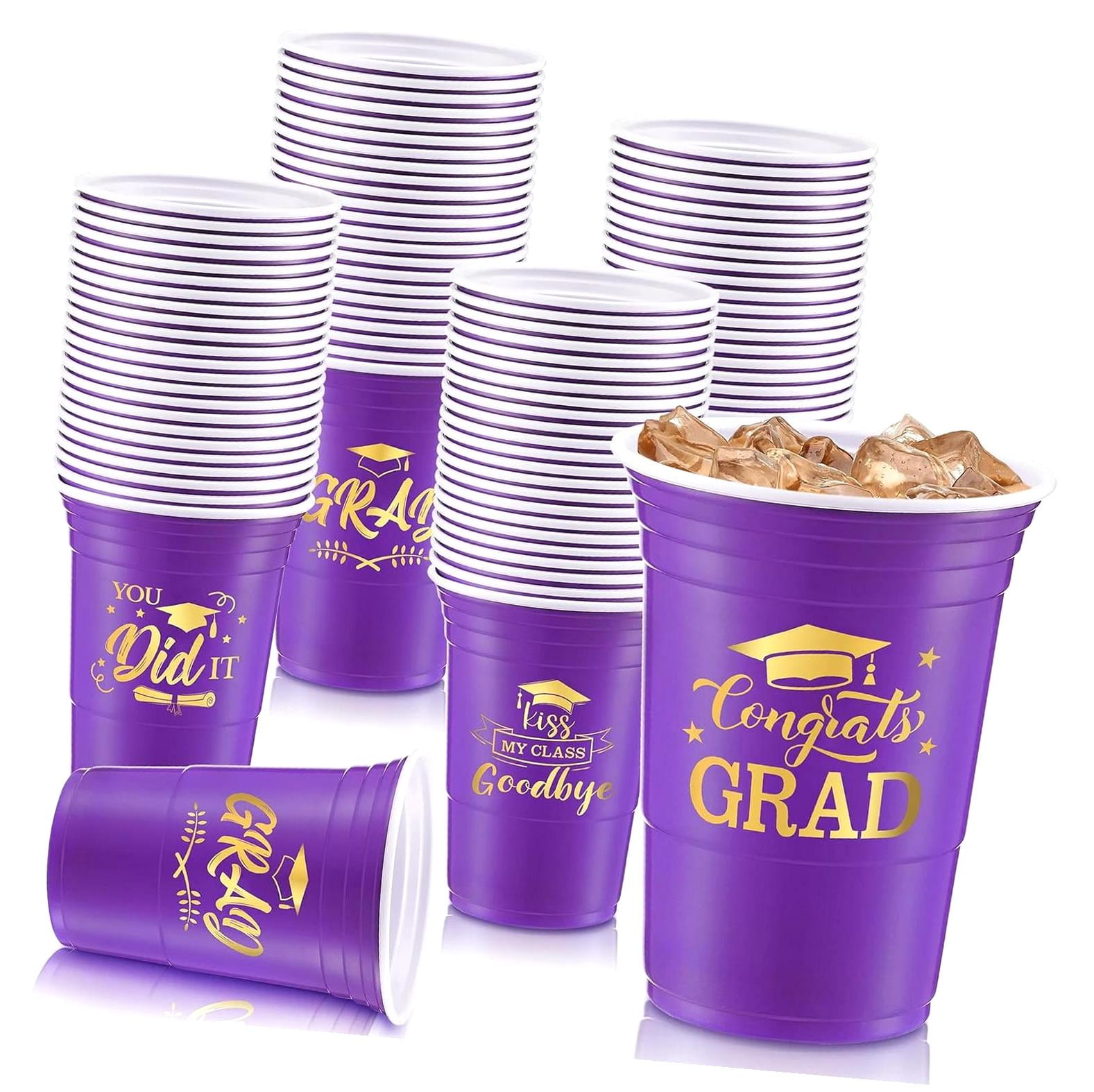 FREEAMG 120 Pcs Graduation Celebration Plastic Cups, 16 oz Graduation ...