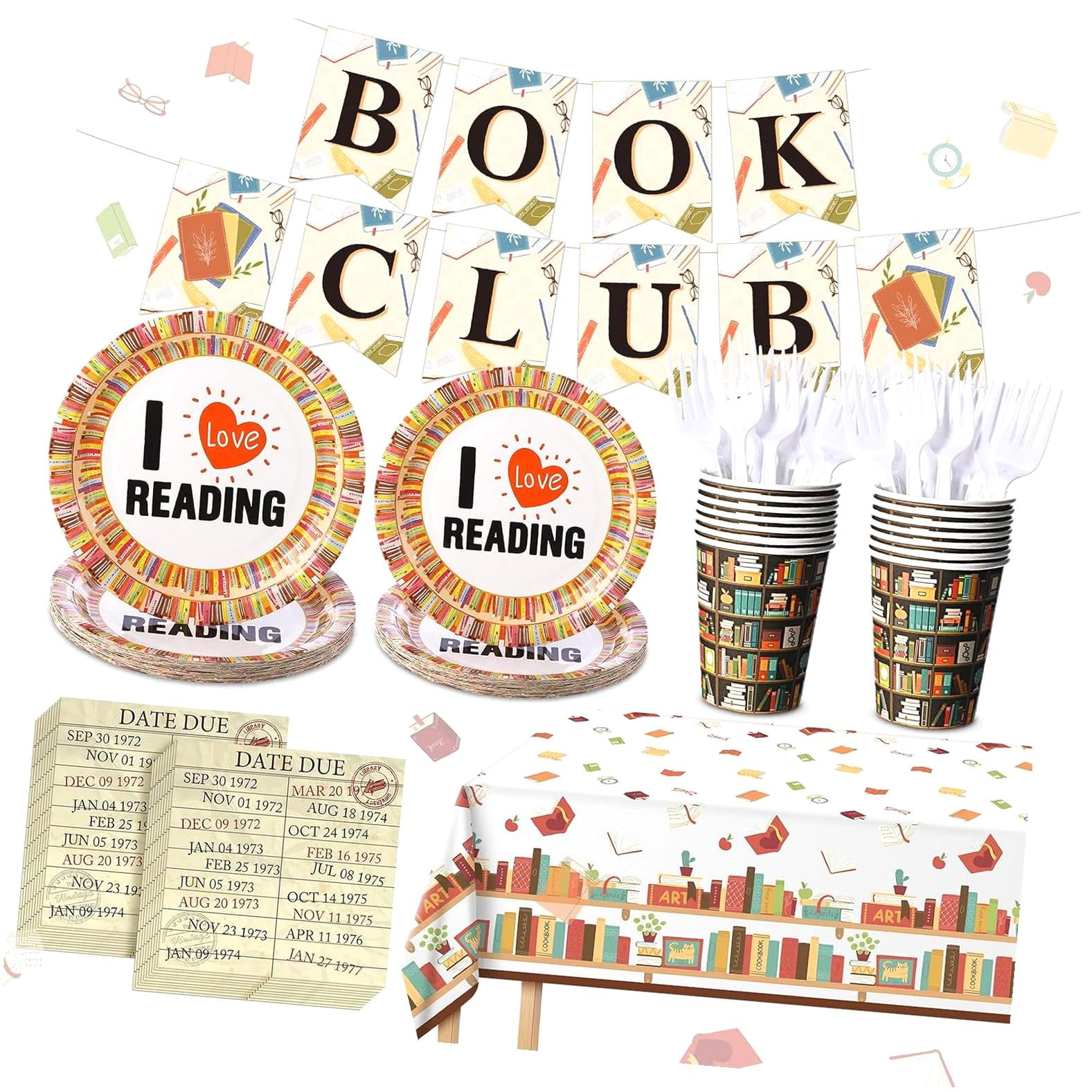 FREEAMG 122 Pcs Book Theme Party Decorations Book Club Party Supplies ...