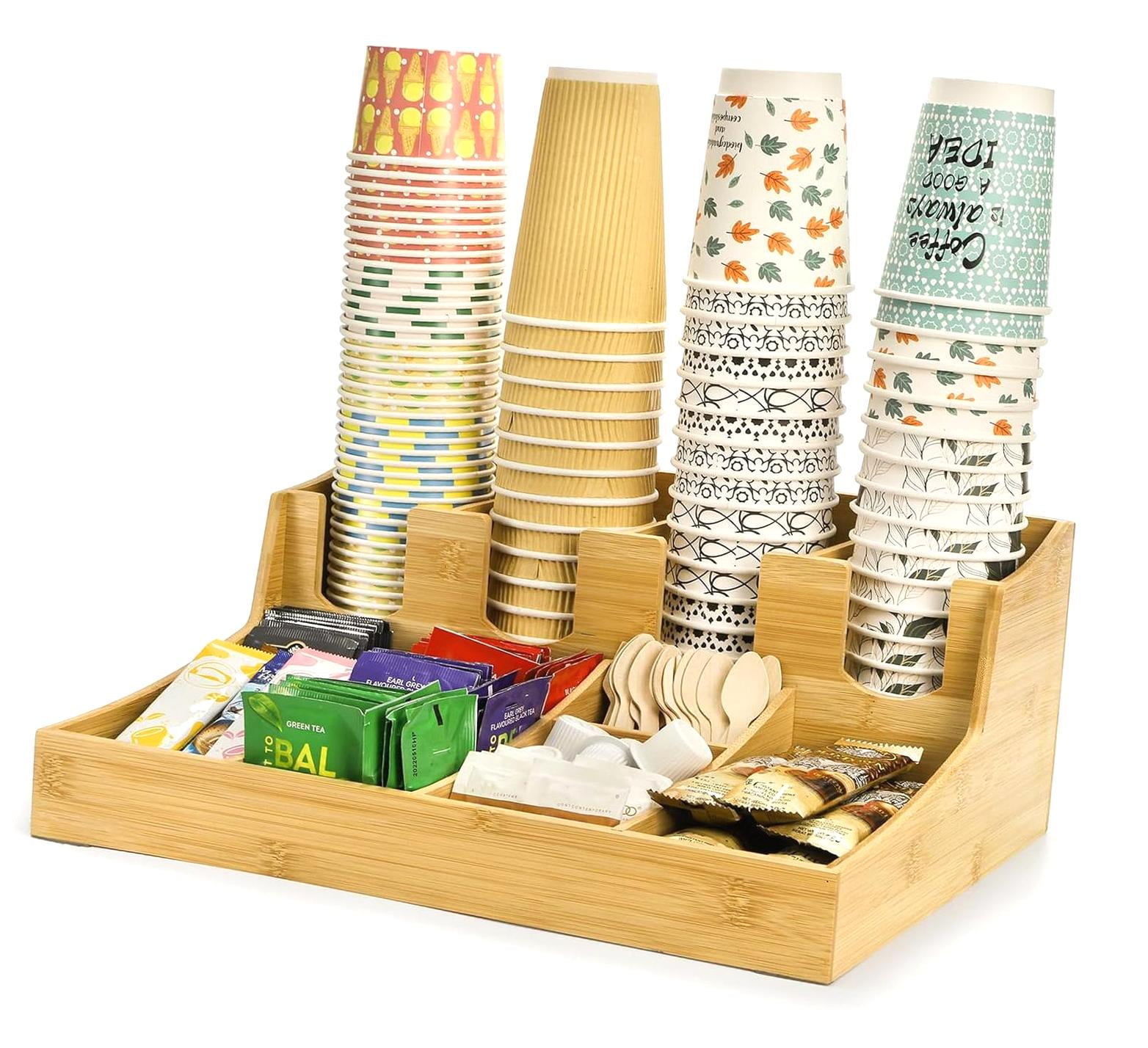 FREEAMG 13-Compartment Coffee Organizer for Pods Syrup Cup Storage ...