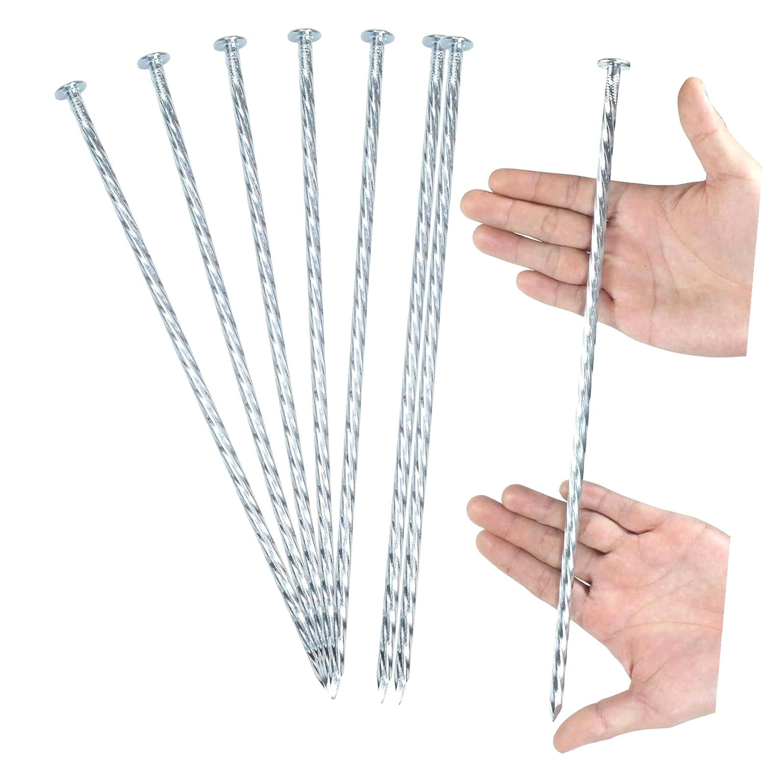 FREEAMG 14 Inch Spiral Landscape Solid Galvanized Metal Garden Stakes ...