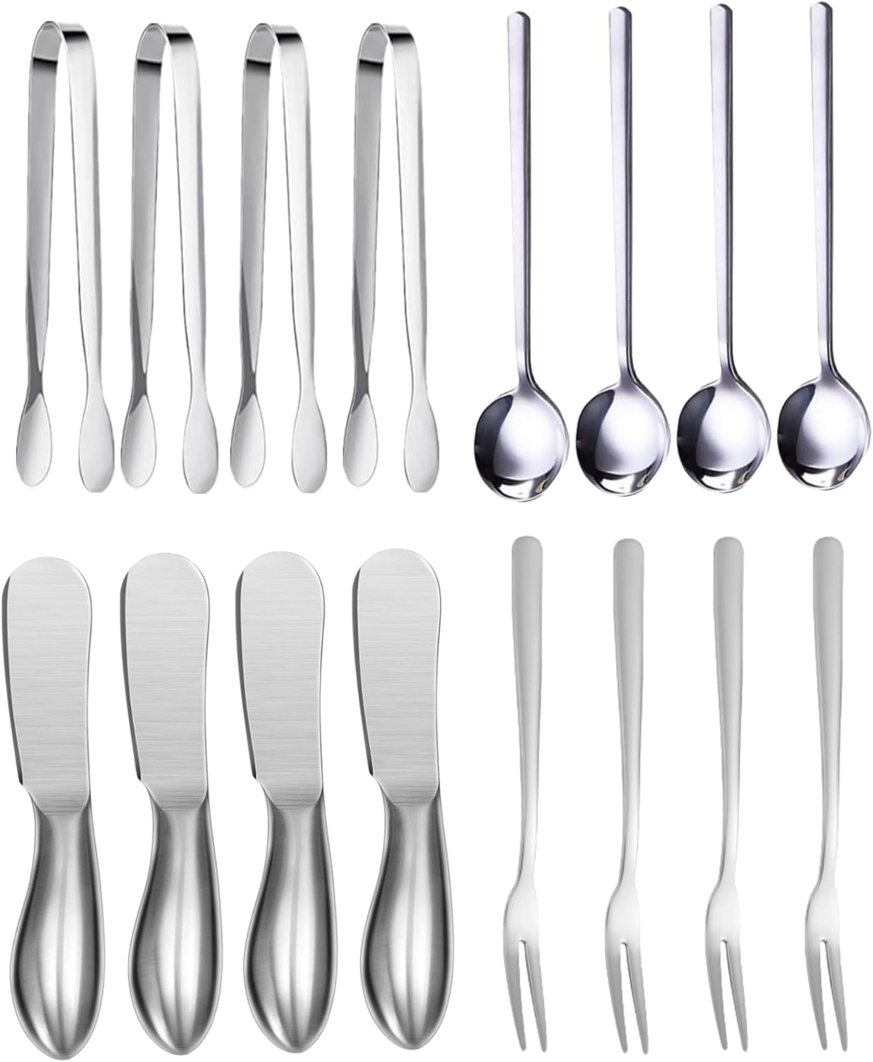 FREEAMG 16 Pcs Spreader Knife Set, Stainless Steel Multipos Cheese and Butter Spreader Knives ...