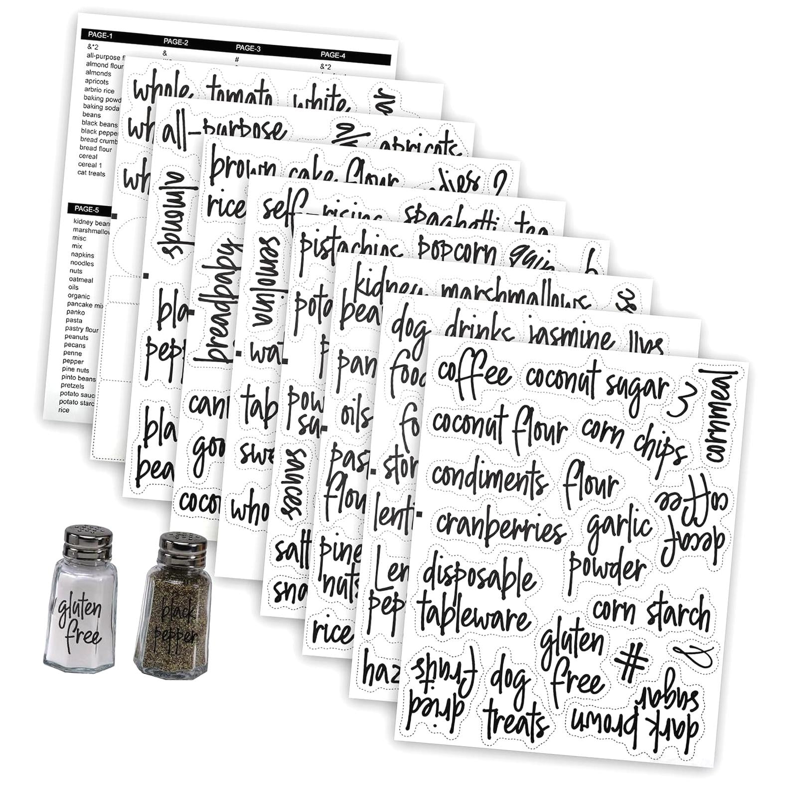FREEAMG 168 PCS Kitchen Pantry Labels, Complete Set of Glossy, Clear ...