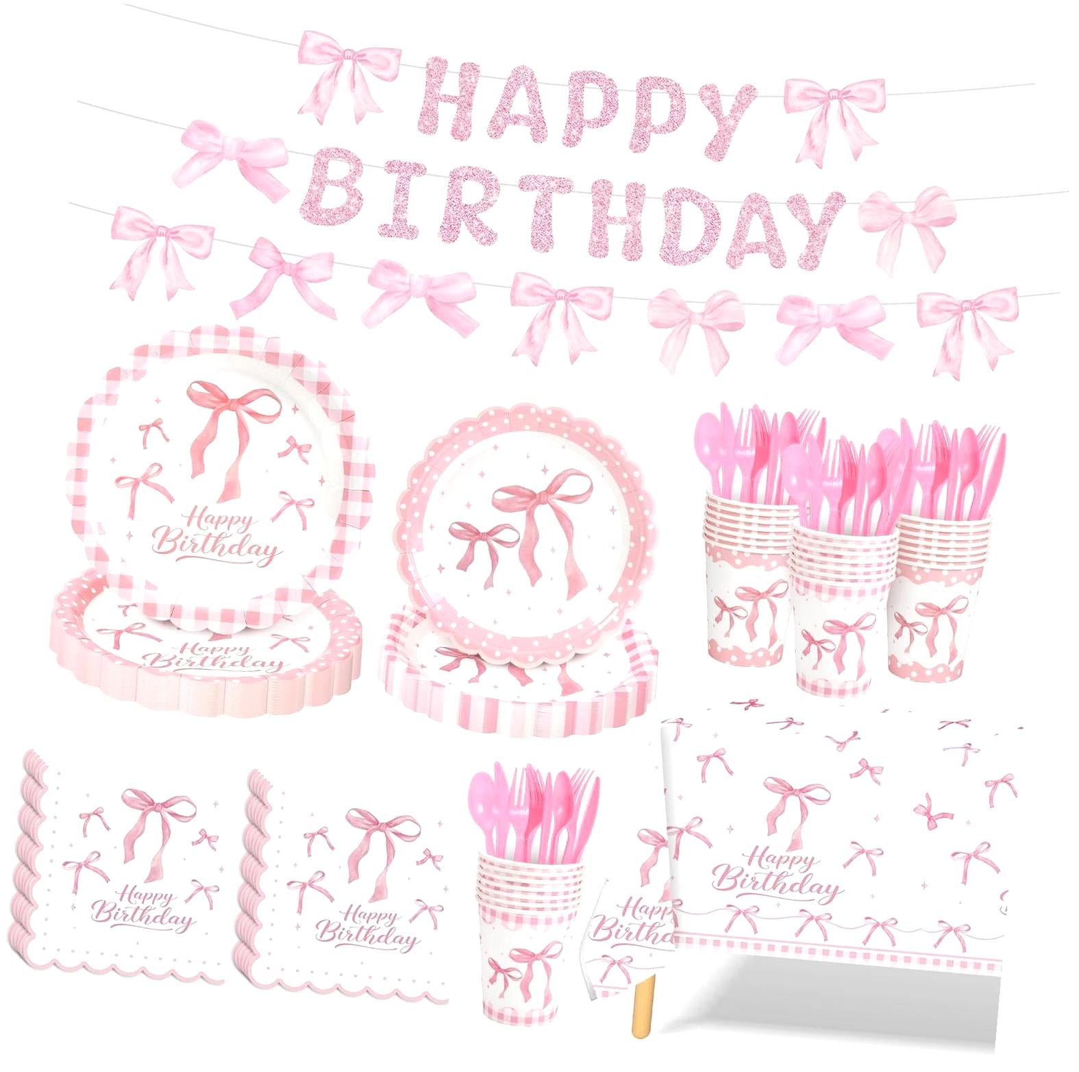 FREEAMG 170 PCS Birthday Party Kit for 24 Guests Featuring Happy ...