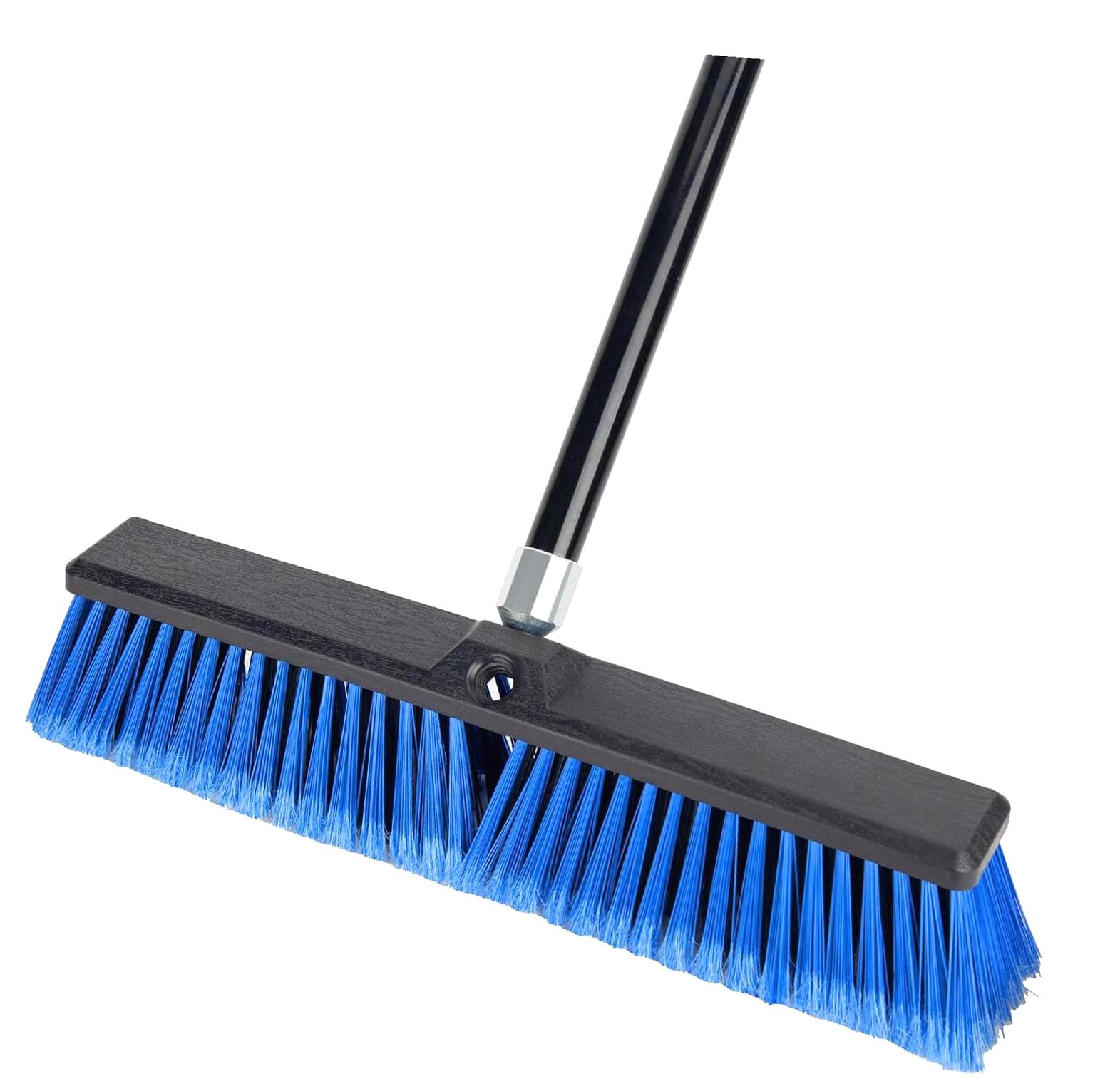 FREEAMG 18" Outdoor Push Broom with 63" Extended Handle for Deck ...