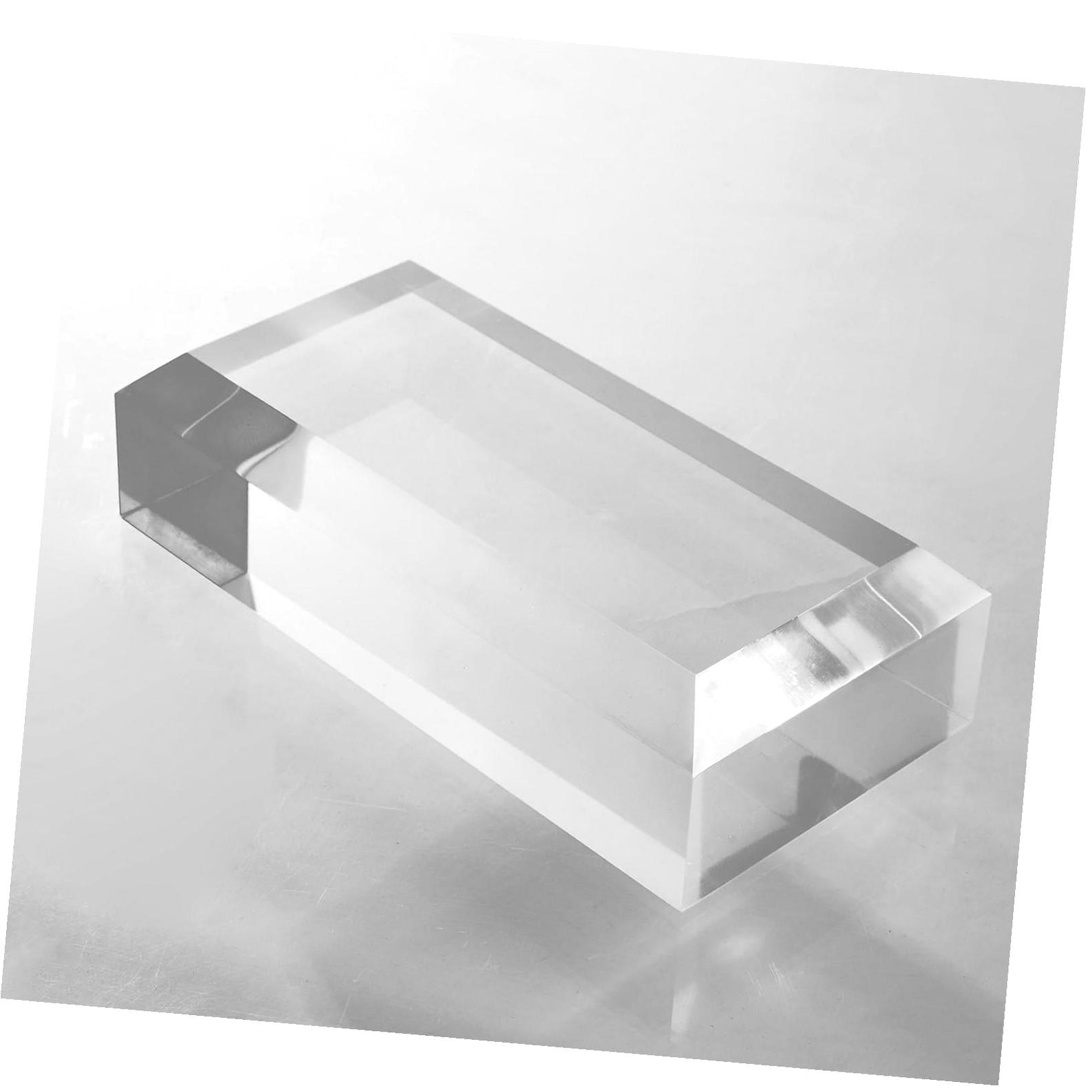 FREEAMG 2-Inch Thick Beveled Solid Acrylic Display Stand, Clear ...