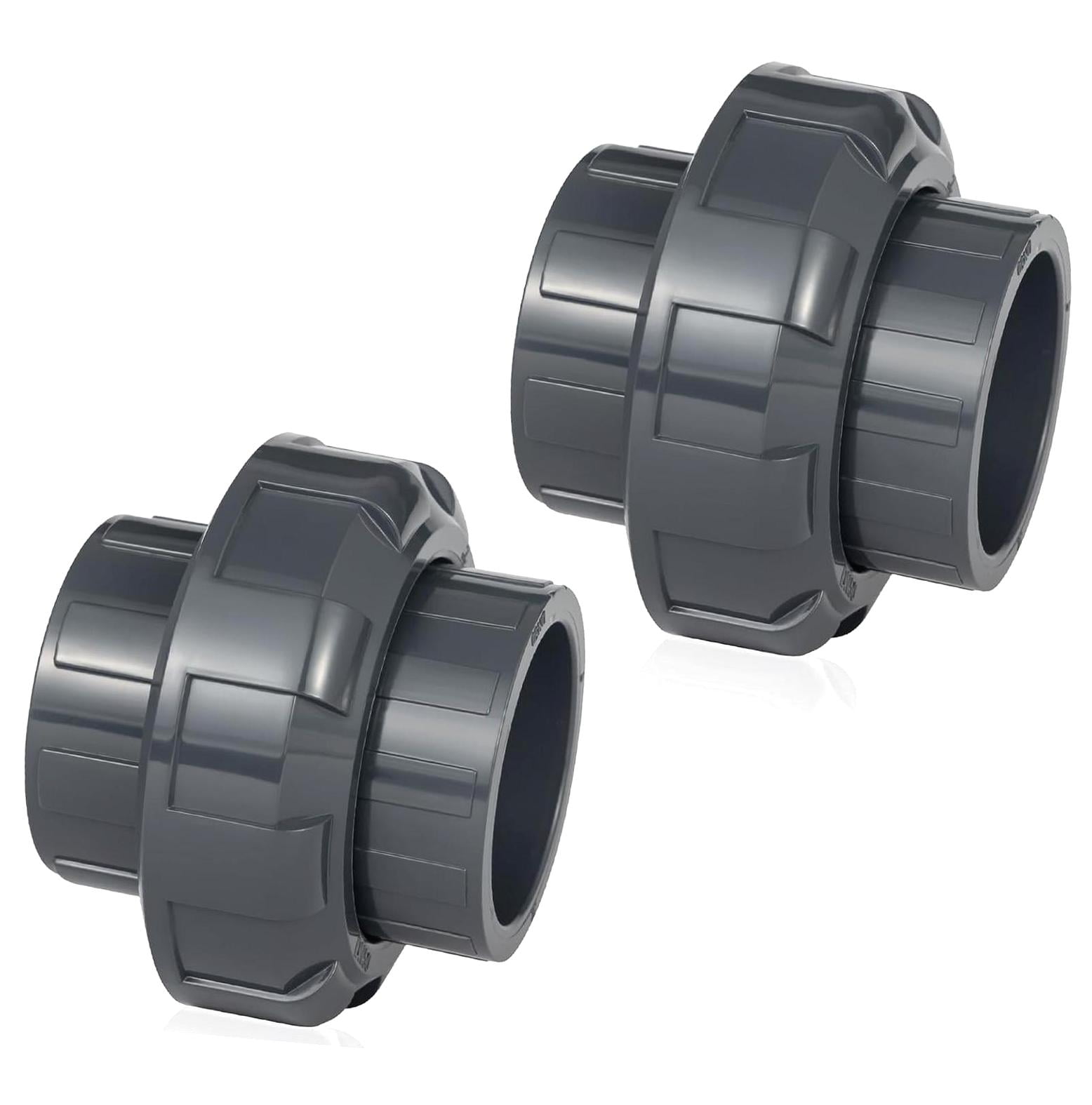 FREEAMG 2" PVC Union Adapter 2-Pack, UV-Protected Rigid PVC Joint ...
