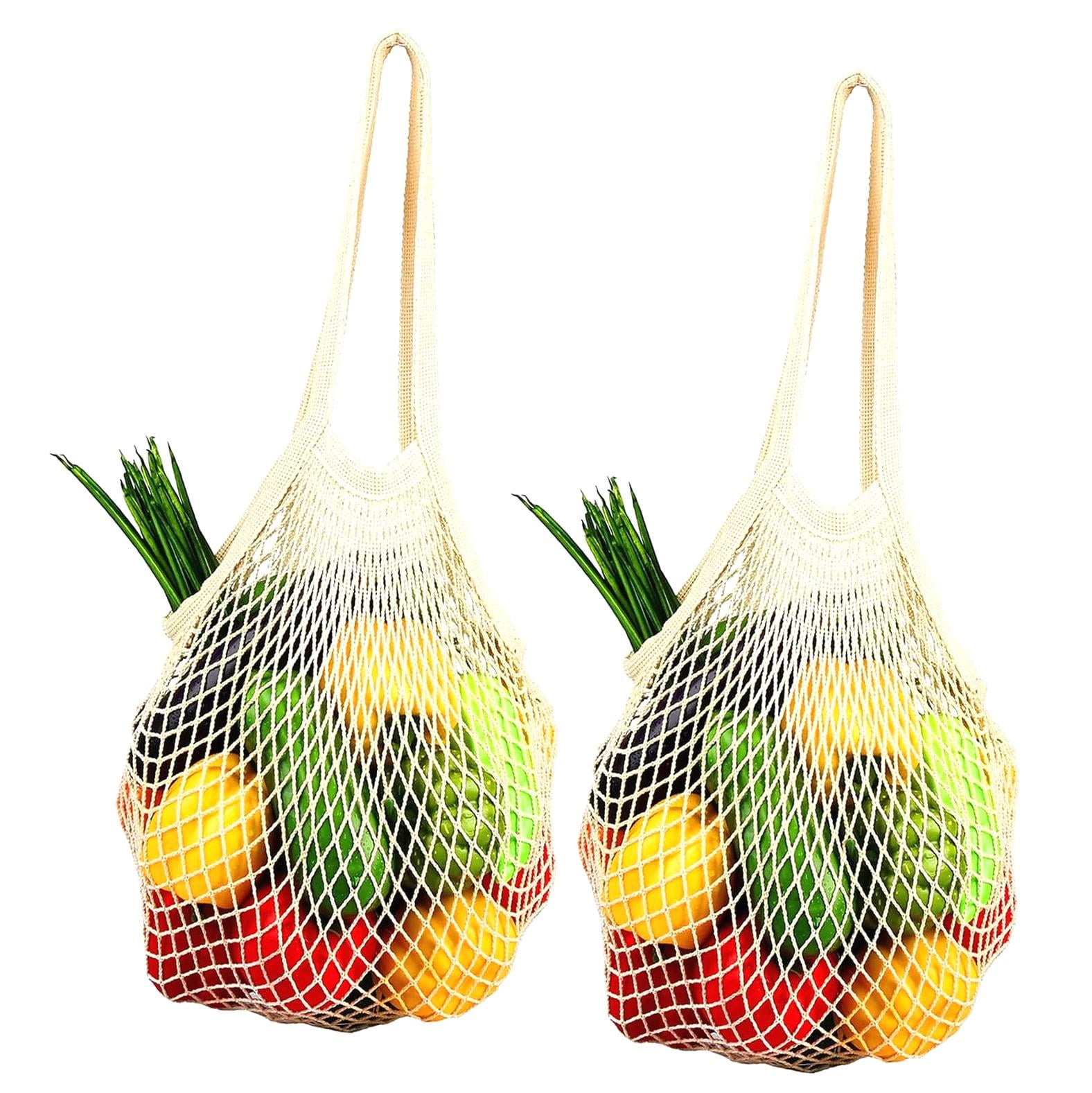 FREEAMG [2 Pack] High-Quality Mesh Grocery Bags, Produce Carriers ...