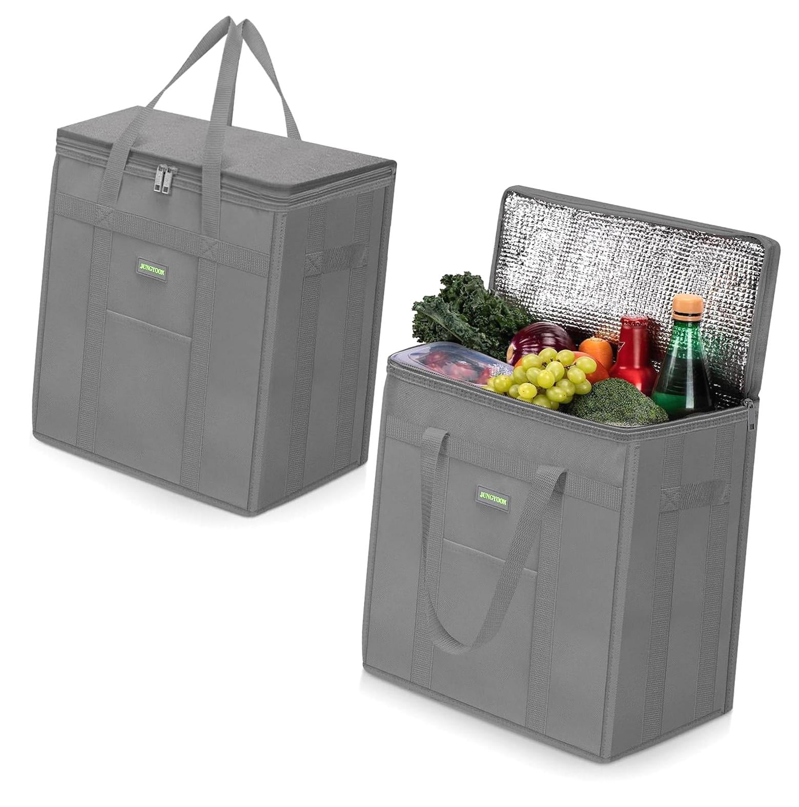 FREEAMG 2-Pack Insulated Grocery & Food Delivery Bags – Foldable Cooler ...