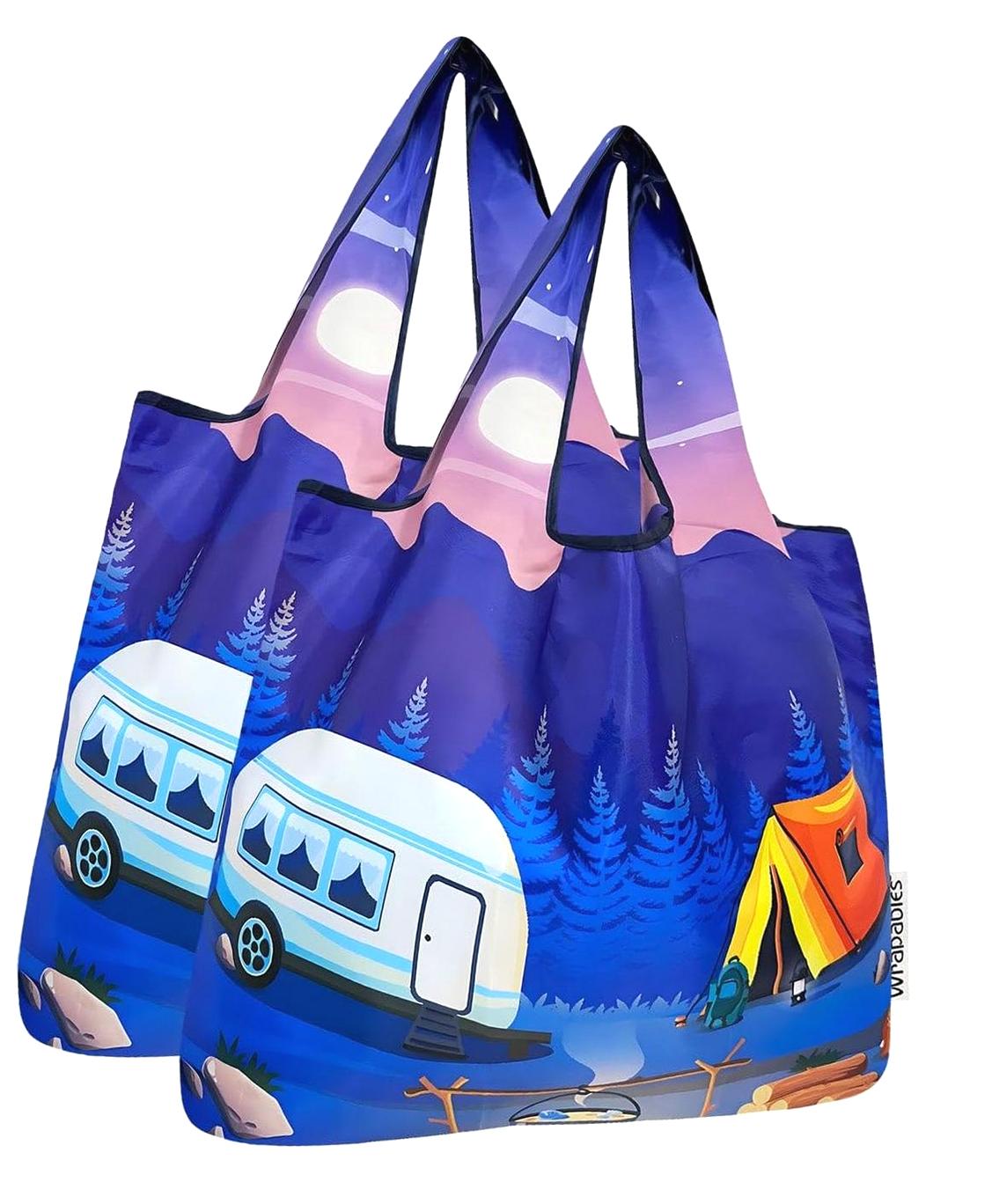 FREEAMG 2-Pack Medium Foldable Nylon Grocery Totes - Walmart.com