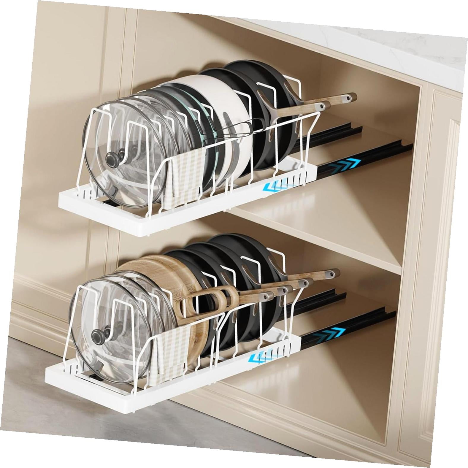 FREEAMG 2 Pack Pots and Pans Organizer Under Cabinet, 22" Deep ...
