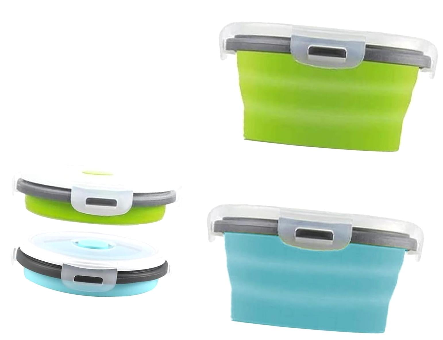 FREEAMG 2 Pcs Collapsible Bowls with Lids, Foldable Meal Prep ...