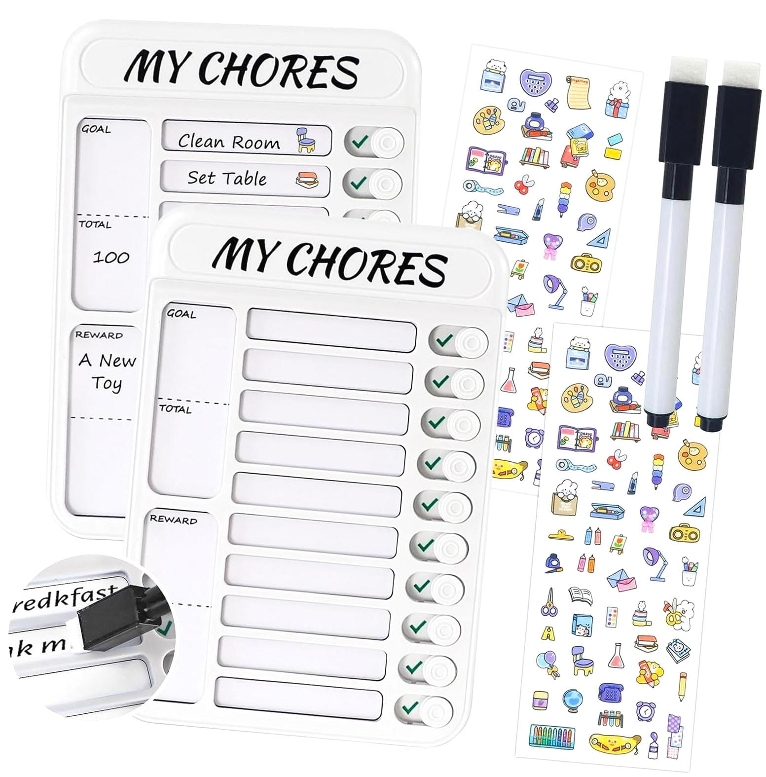 FREEAMG 2-Piece Chore Chart Set, Magnetic Task Board for Daily Planning ...