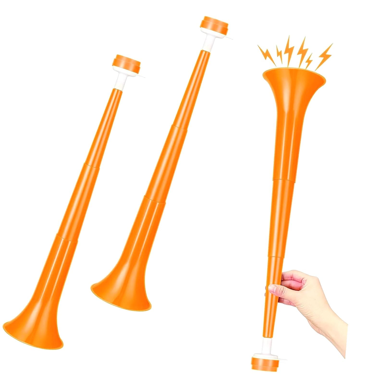 FREEAMG 2-Piece Collapsible Stadium Horn Set, 21-Inch, Plastic Vuvuzela ...