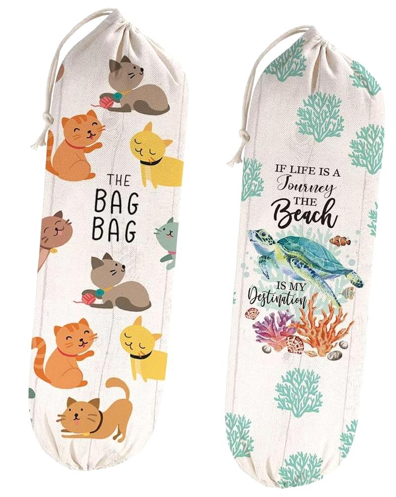 FREEAMG 2-Piece Plastic Bag Organizer for Kitchen Must-Haves, Hanging ...