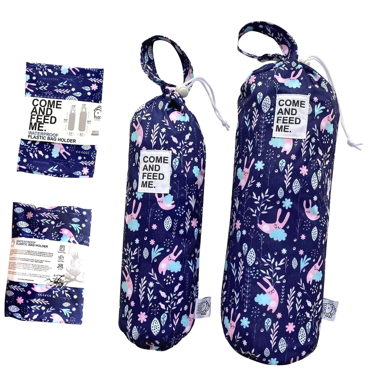 FREEAMG 2-Piece Plastic Grocery Bag Holder, Shopping Bag Organizer, Kitchen Storage Bag ...