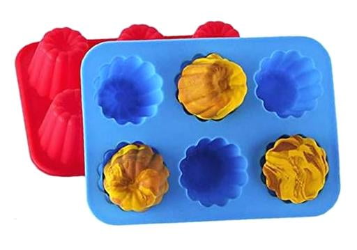 FREEAMG 2-Piece Silicone Cake Molds with 6 Cavities for Chocolate ...