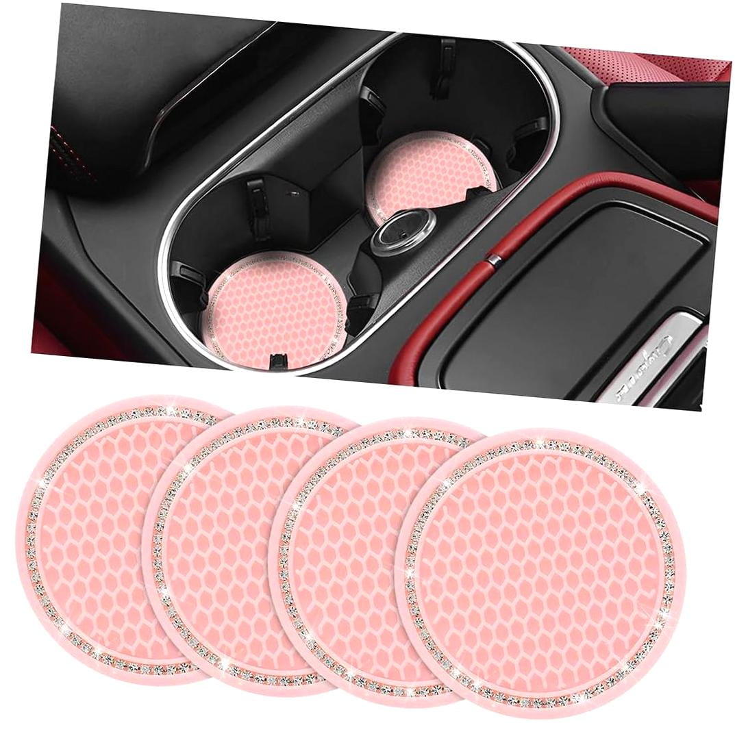 FREEAMG 2-Piece Sparkling Car Cup Holder Mats, 2.75-Inch Crystal ...