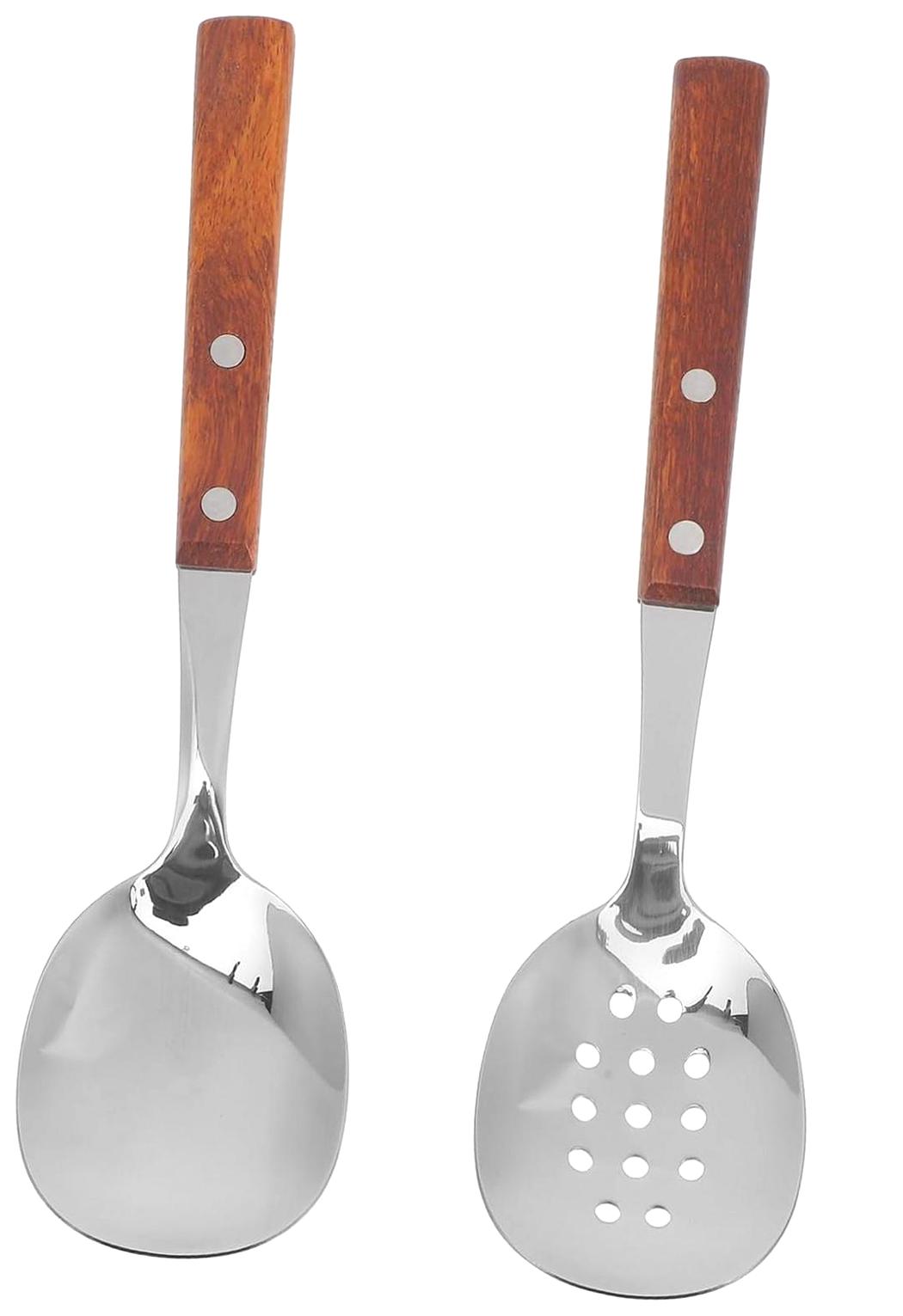 FREEAMG 2-Piece Stainless Steel Serving Spoon Collection, Featuring ...