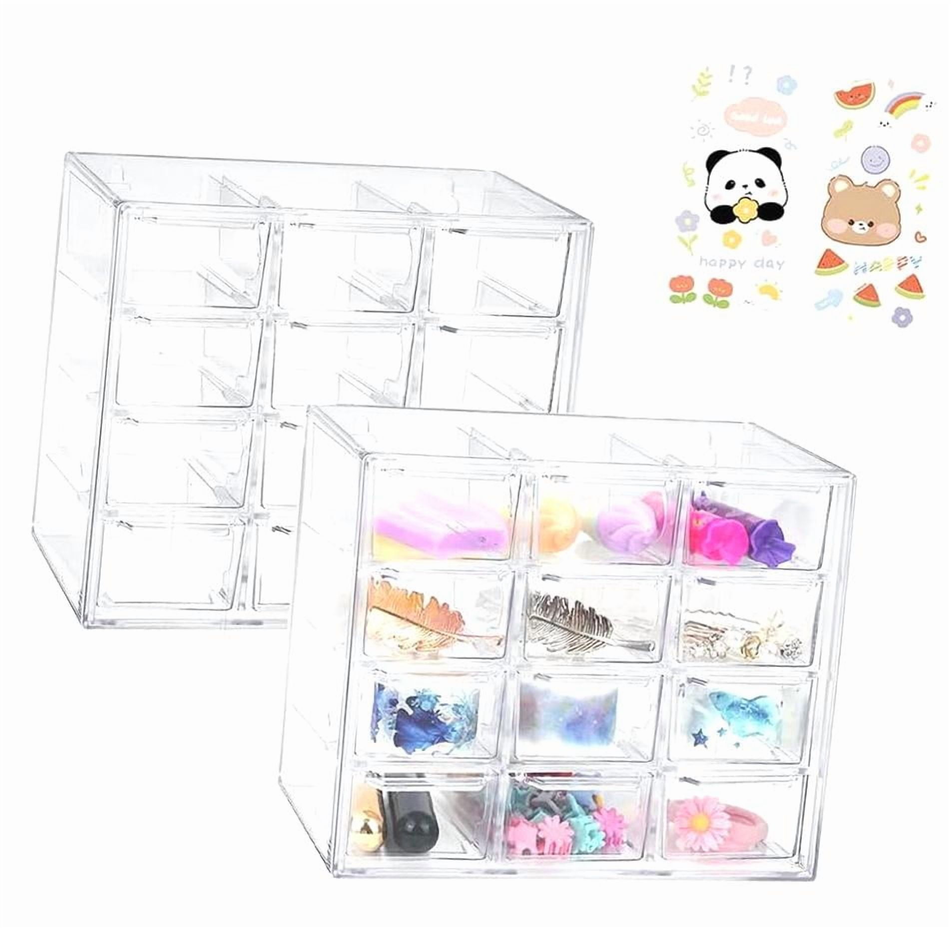 FREEAMG 2 Pieces Acrylic Transparent Stackable Storage Drawers, Desktop ...