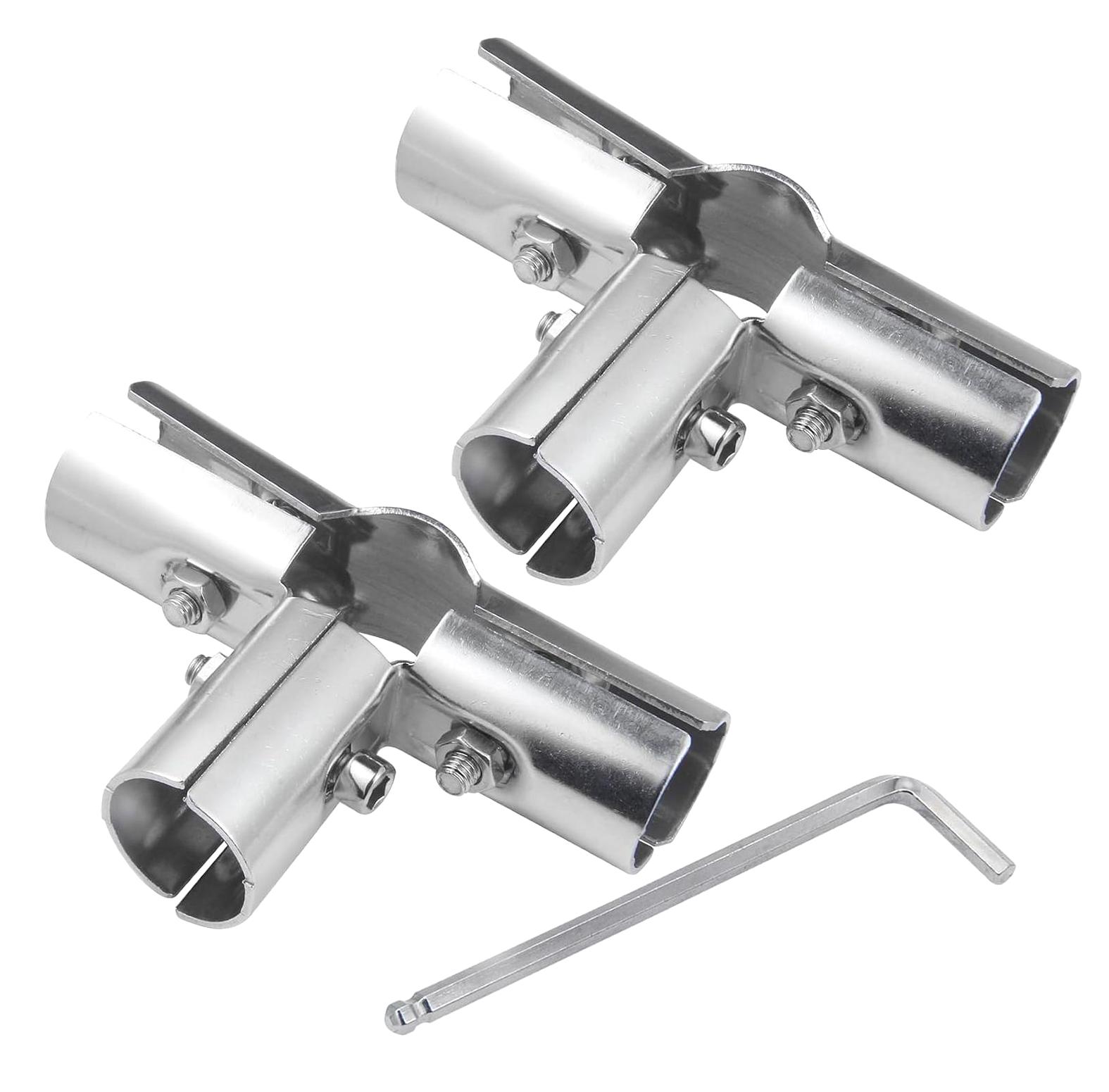 FREEAMG 2 Sets of 1inch, 4-way Pipe Clamps, Silver 4-way Metal ...