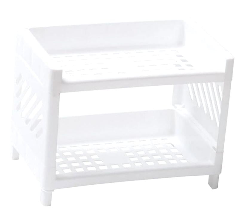 FREEAMG 2-Tier Plastic Countertop Shelf Organizer Storage Rack ...