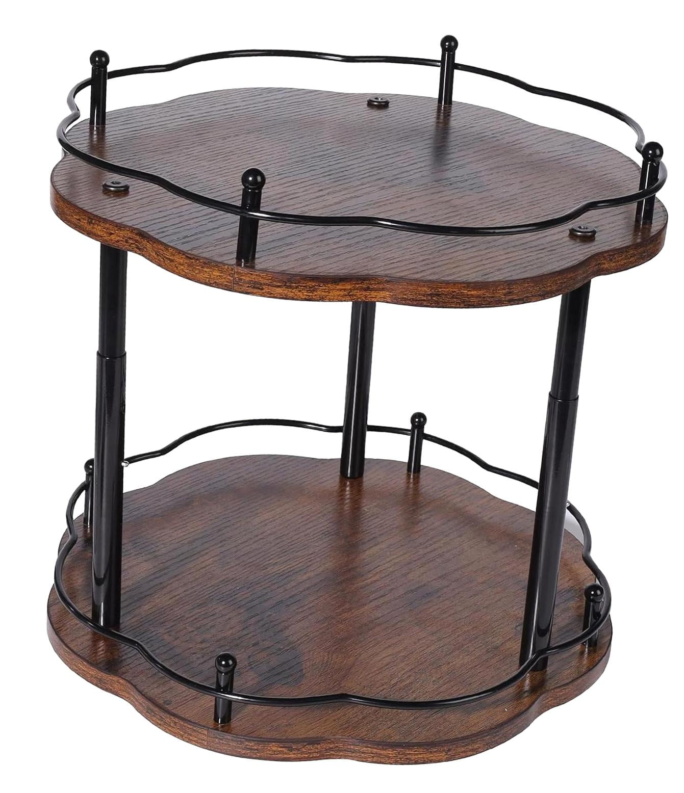 FREEAMG 2-Tier Rotating Spice Rack Organizer, Adjustable Height ...