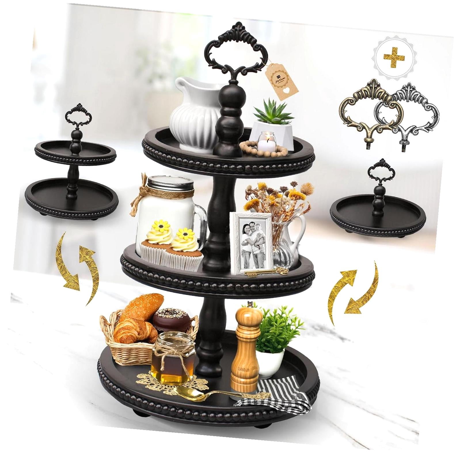 FREEAMG 2 Tiered Tray Wooden Serving Stand by . Small Shabby Chic ...