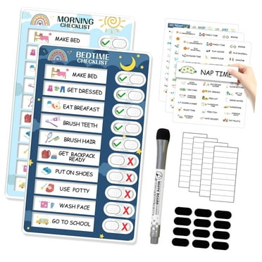Visual Schedule for Kid Day Night Autism Routine Chart Card Visual Wall ...