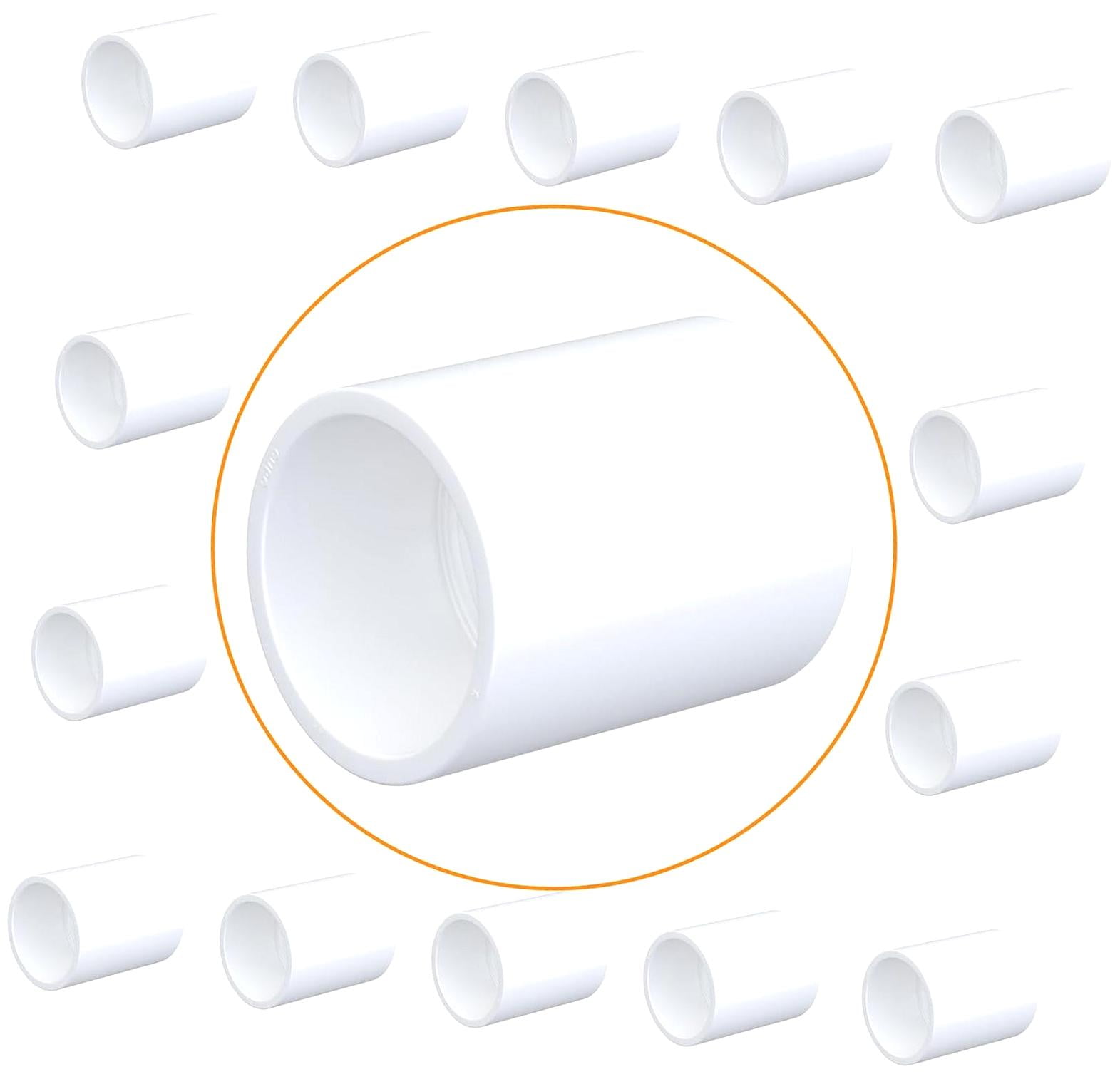 FREEAMG 20 Pack White 1 inch PVC Pipe Coupling Adapter, Socket x Socket ...