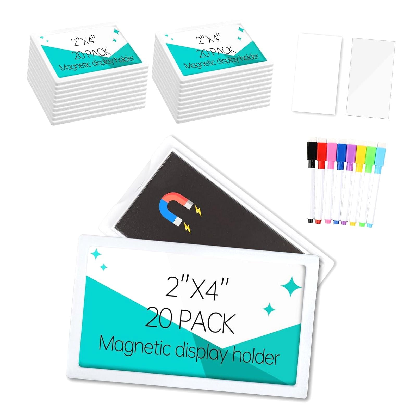 FREEAMG 20-Piece 2x4 Inch Magnetic Label Holders for Retail Use ...
