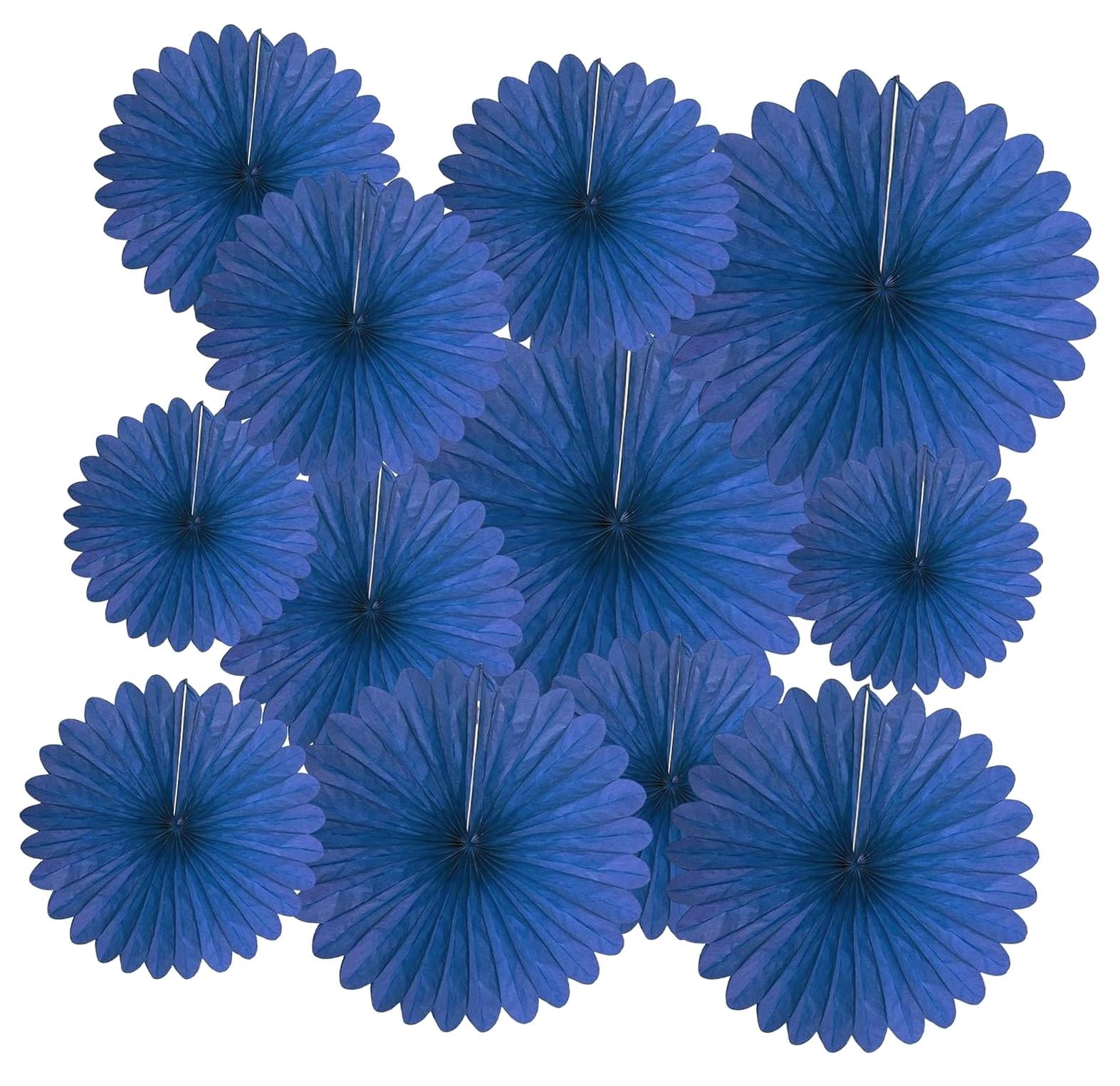 FREEAMG 20 Piece Navy Blue Hanging Paper Fan, Honeycomb Round Paper ...