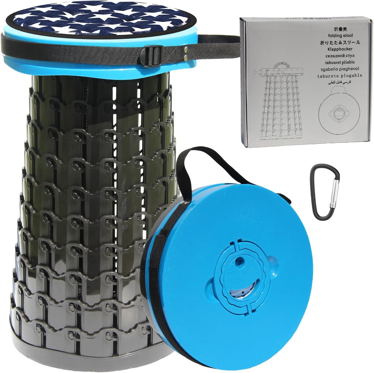 FREEAMG 2025 Upgraded XXL Collapsible Stool with Cushion 19.7",1000lbs ...