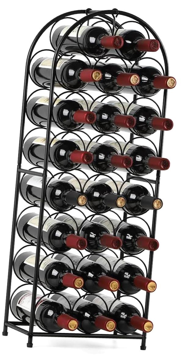 FREEAMG 23-Bottle Freestanding Floor Rack, 8-Tier Metal Bottle Holder ...