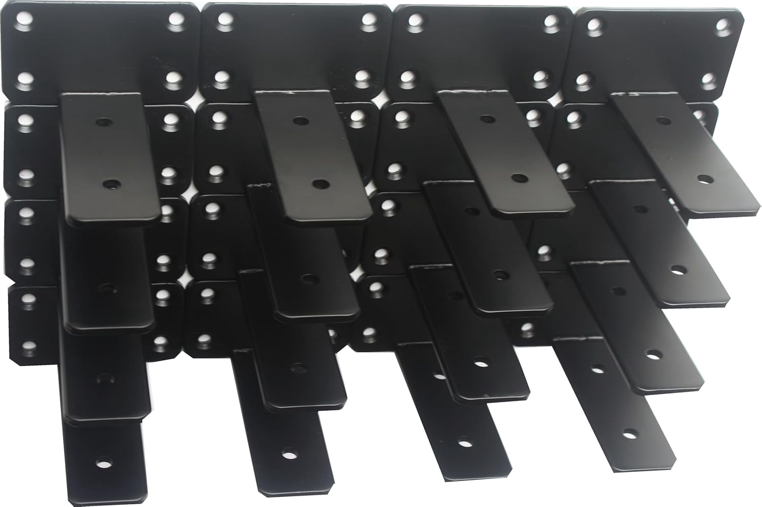 FREEAMG 24 Pack - 4 inch Black Hidden L Shelf Bracket (1/5 Inch Thicked ...