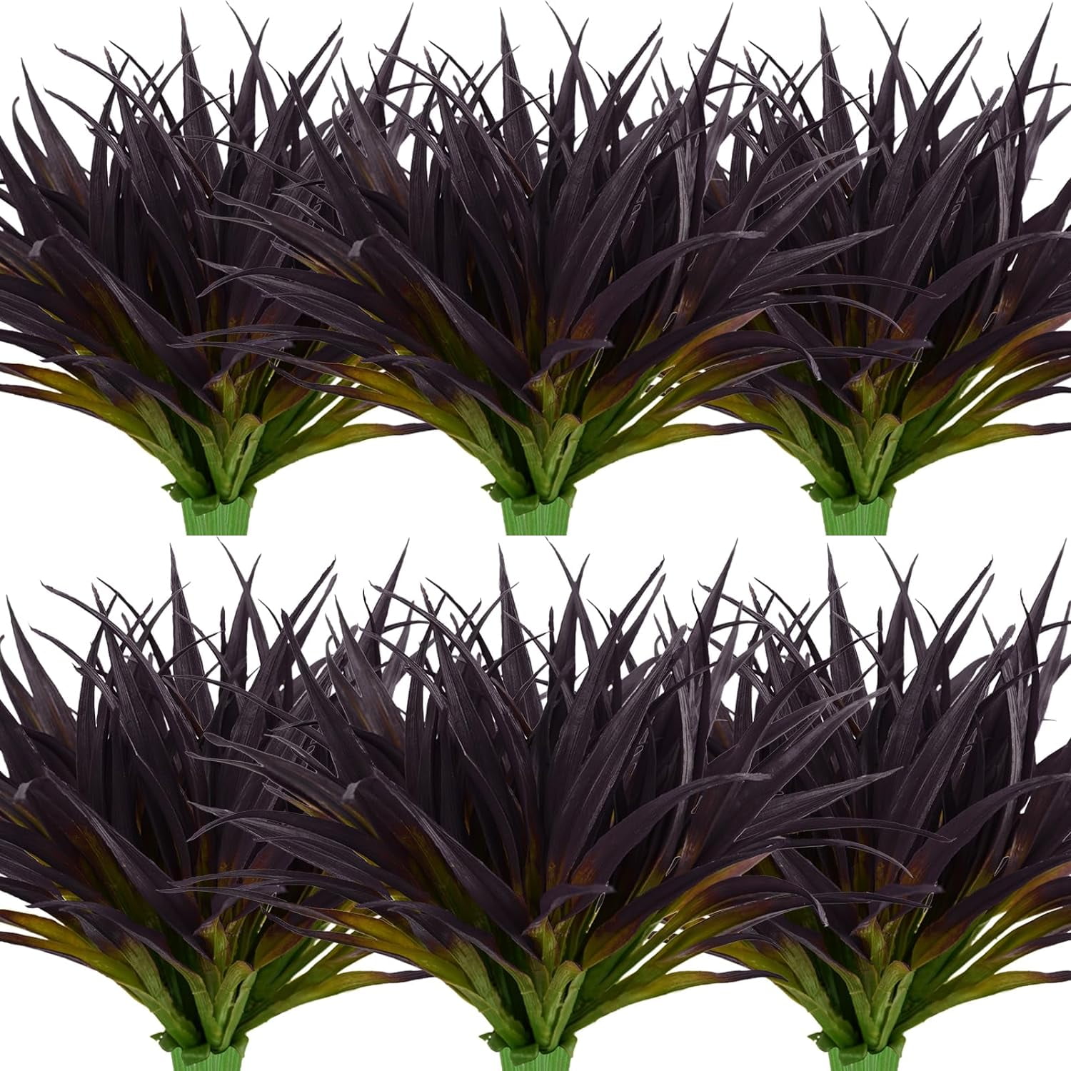 FREEAMG 24Pcs Artiial Grass Plant Fake Outdoor Plast Plants UV Rnt Faux ...
